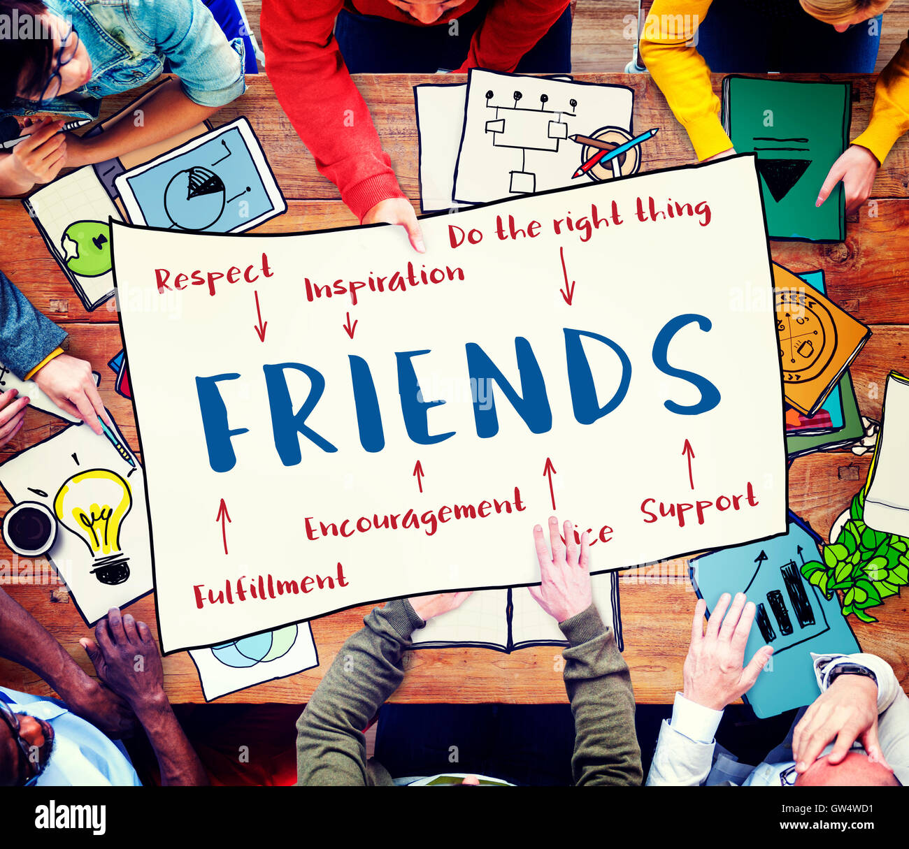 Friends Inspiration Diagram Graphic Concept Stock Photo - Alamy