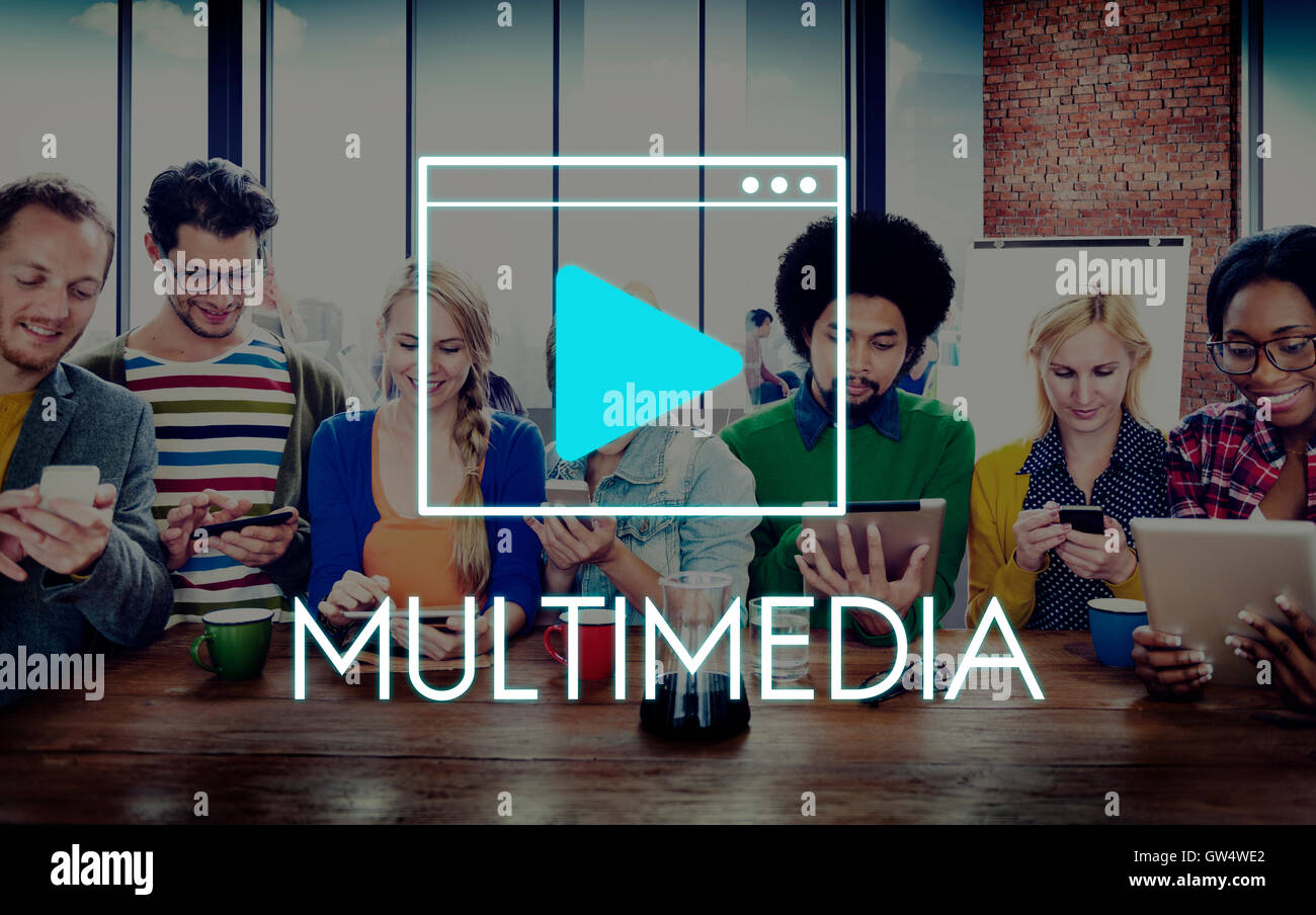 Multimedia Communication Technology Network Concept Stock Photo - Alamy