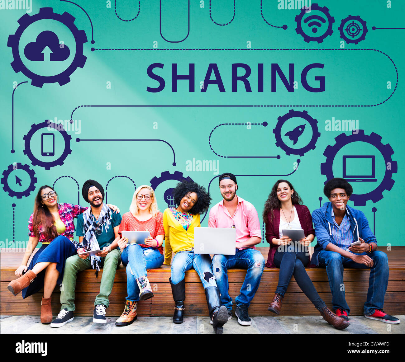 Social Media Sharing Online Exchange Concept Stock Photo - Alamy