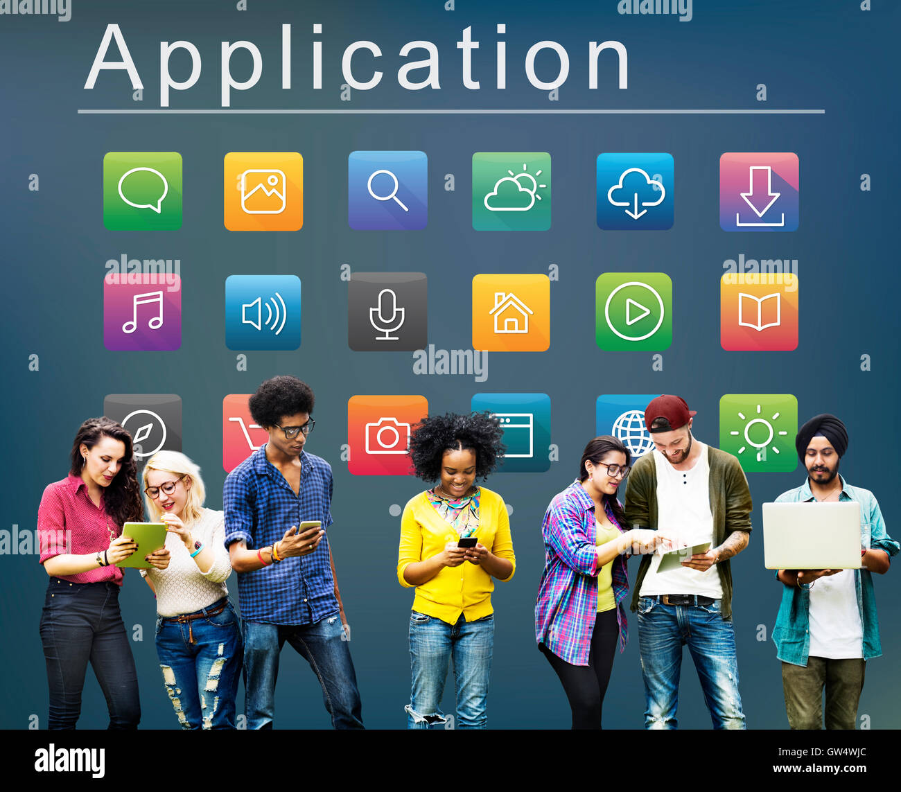 Application Connection Digital Internet Graphic Concept Stock Photo - Alamy