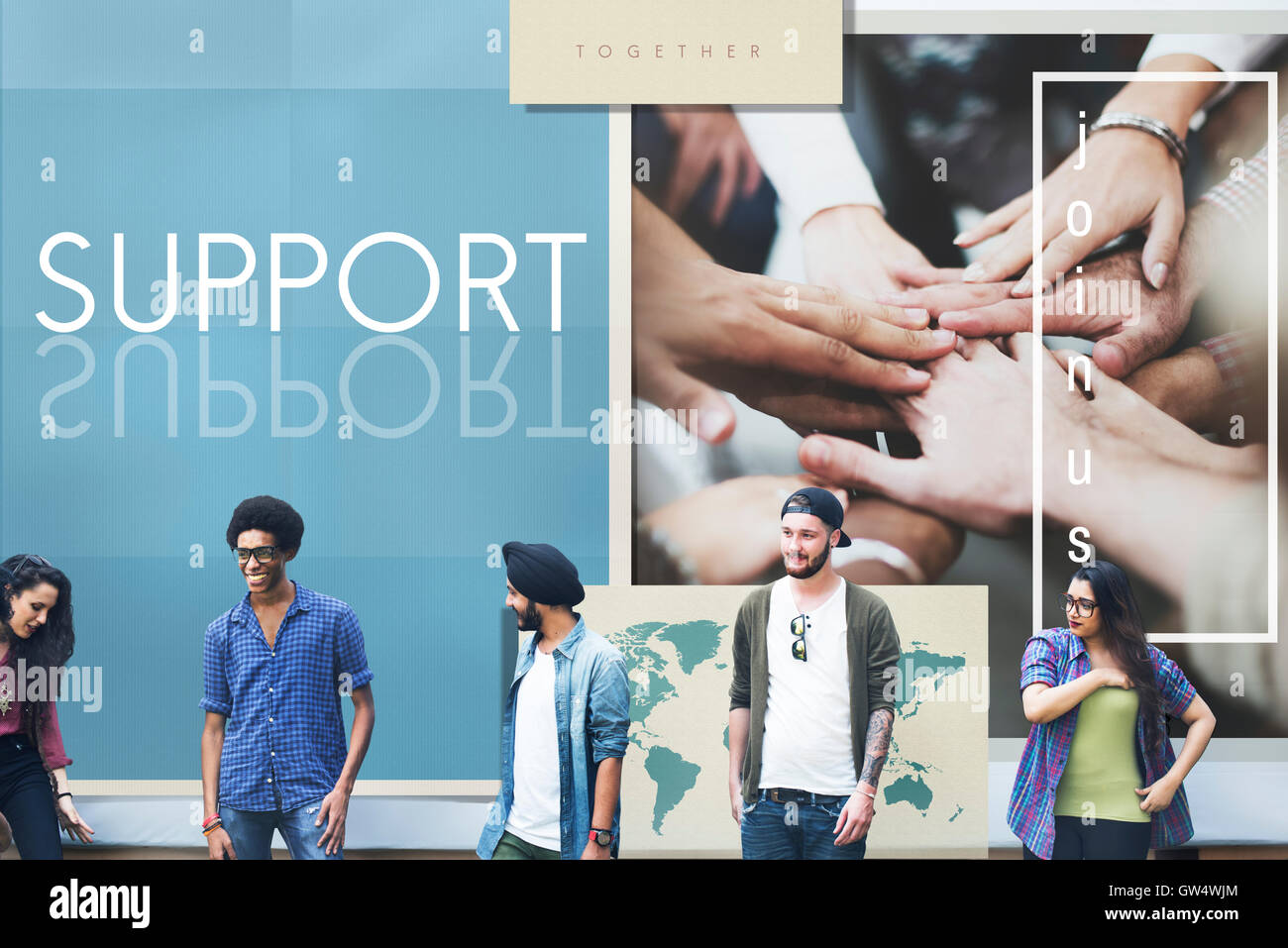 Team Teamwork Help Share Contribute Concept Stock Photo - Alamy