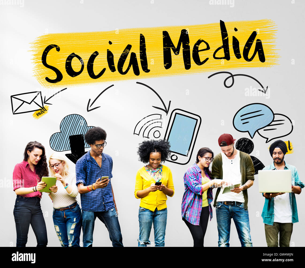 Social Media Networking Communication Connection Concept Stock Photo ...