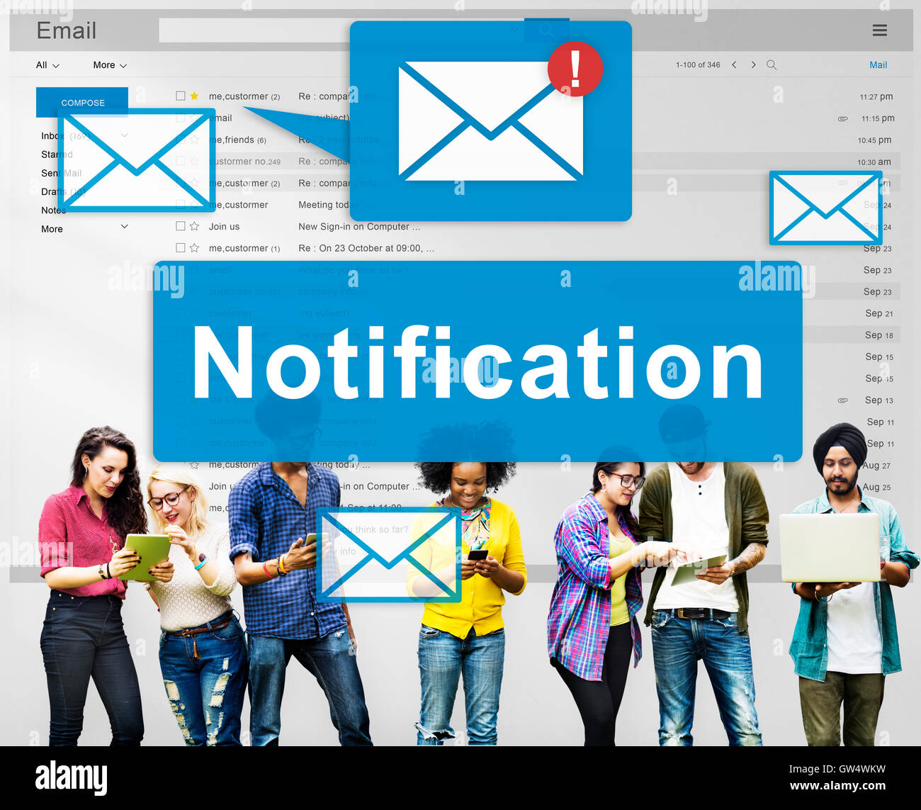 Notification Alert Digital Icon Internet Network Concept Stock Photo ...