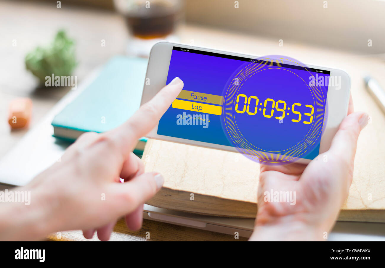 Stopwatch New Record Time Concept Stock Photo - Alamy