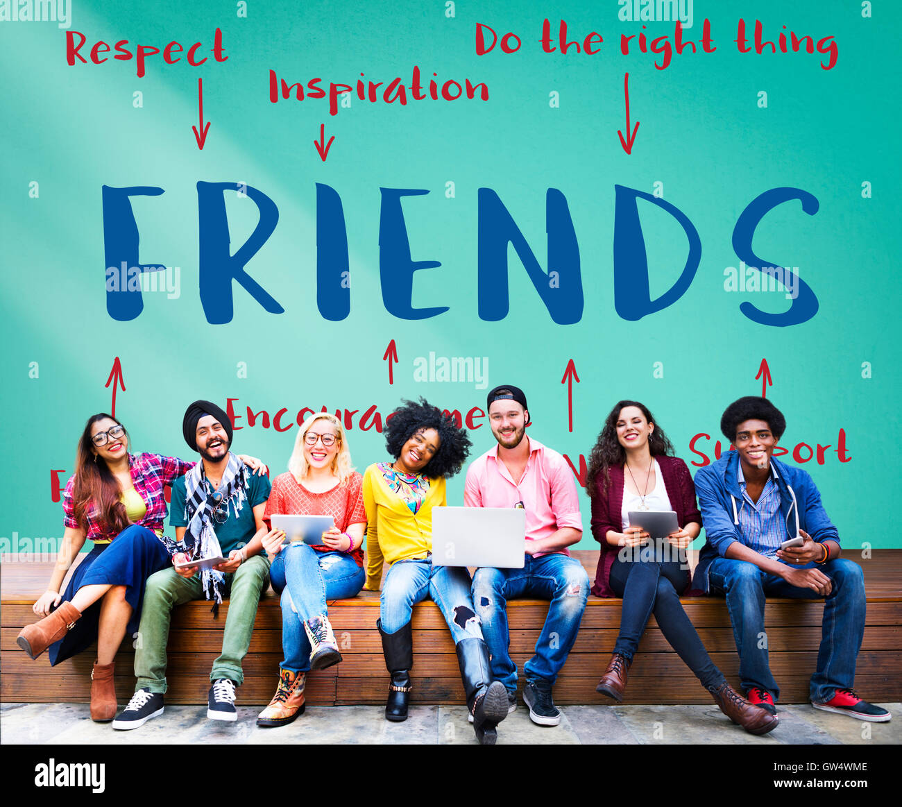 Friends Inspiration Diagram Graphic Concept Stock Photo - Alamy
