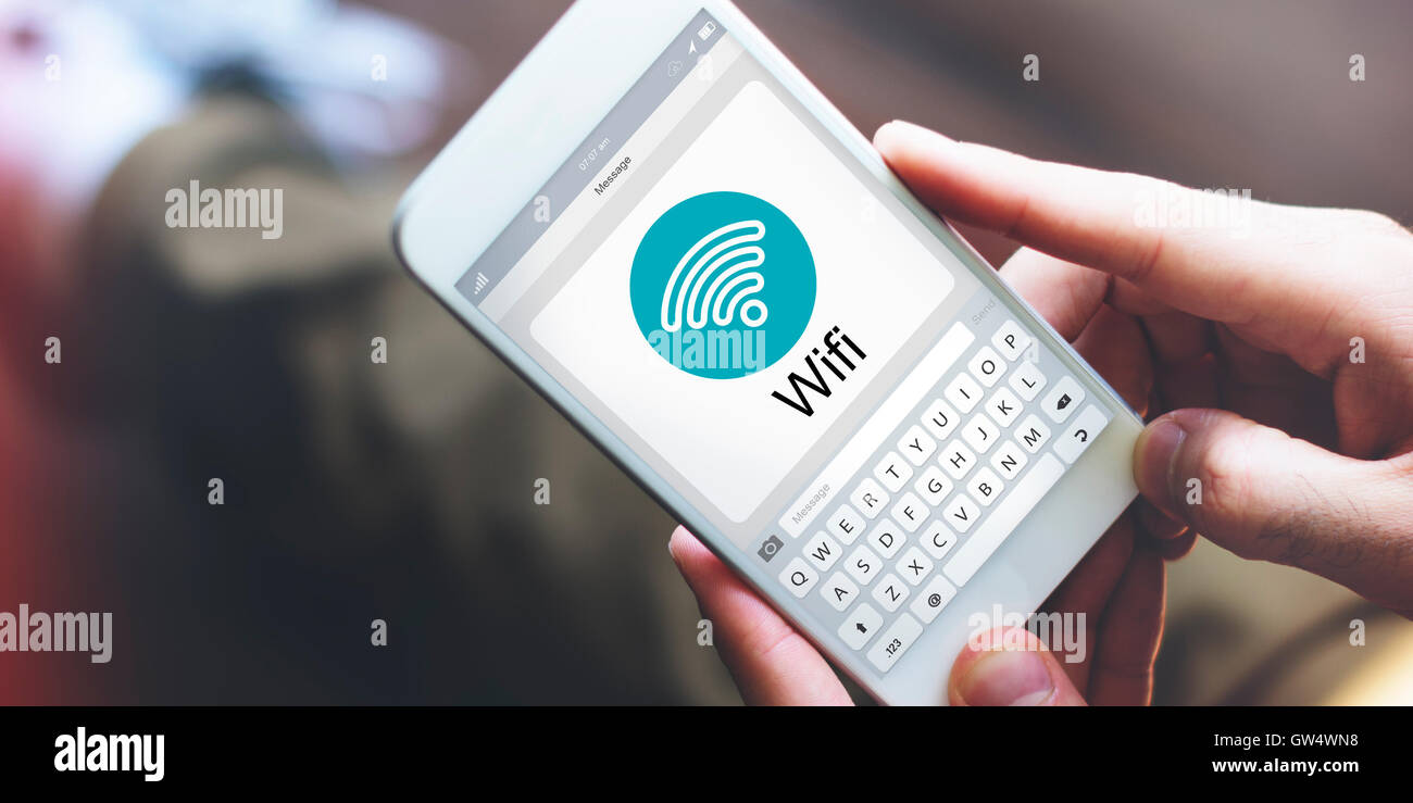 Connecting Internet Network Wifi Concept Stock Photo - Alamy
