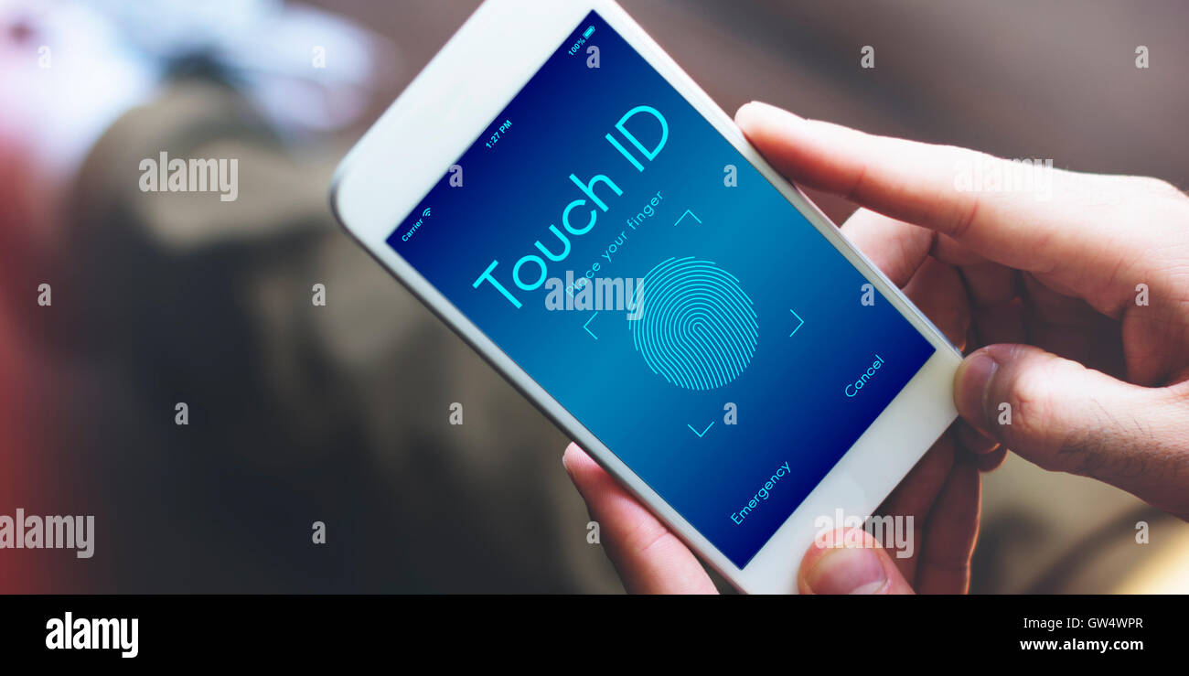 Touch ID Access Cyber Digital Security Graphic Concept Stock Photo - Alamy