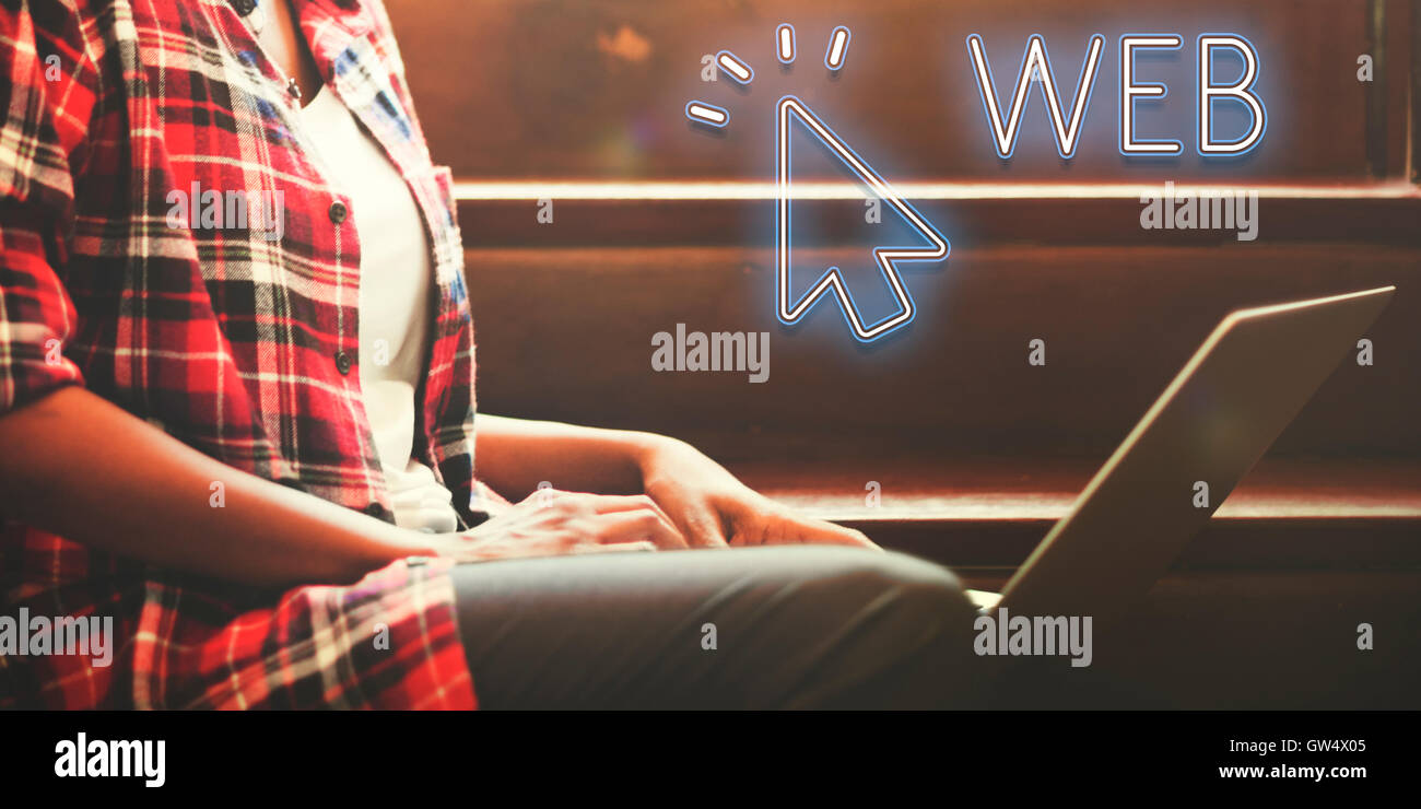 Digital Internet Connection Icon Mouse Pointer Concept Stock Photo - Alamy