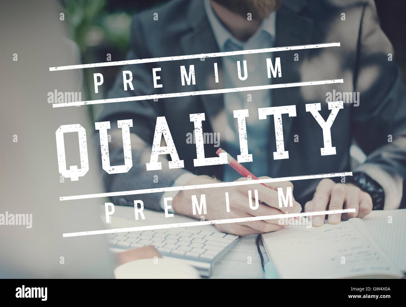 Premium Quality Standard Value Worth Graphic Concept Stock Photo - Alamy