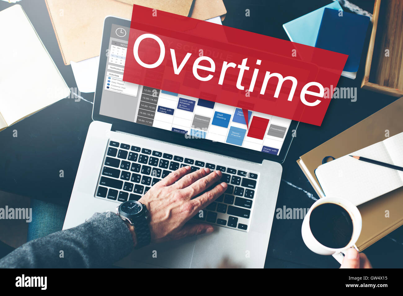 Overtime Hard Working Overload Concept Stock Photo - Alamy
