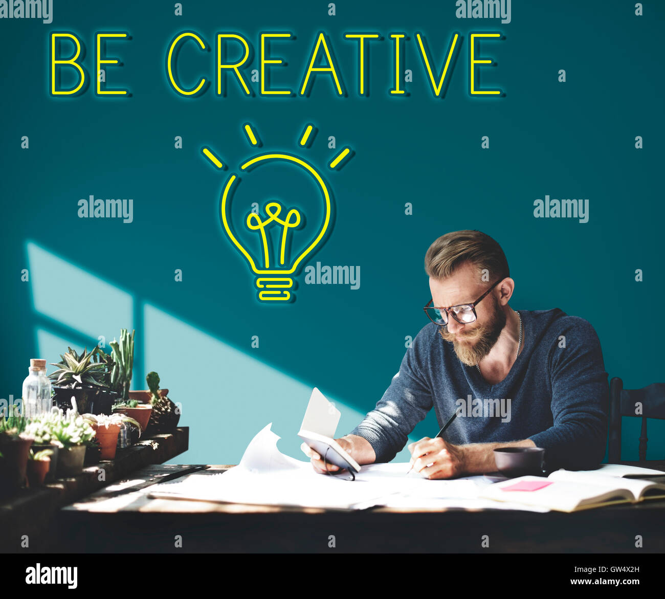 Thinking Idea Imagination Man Concept Stock Photo - Alamy