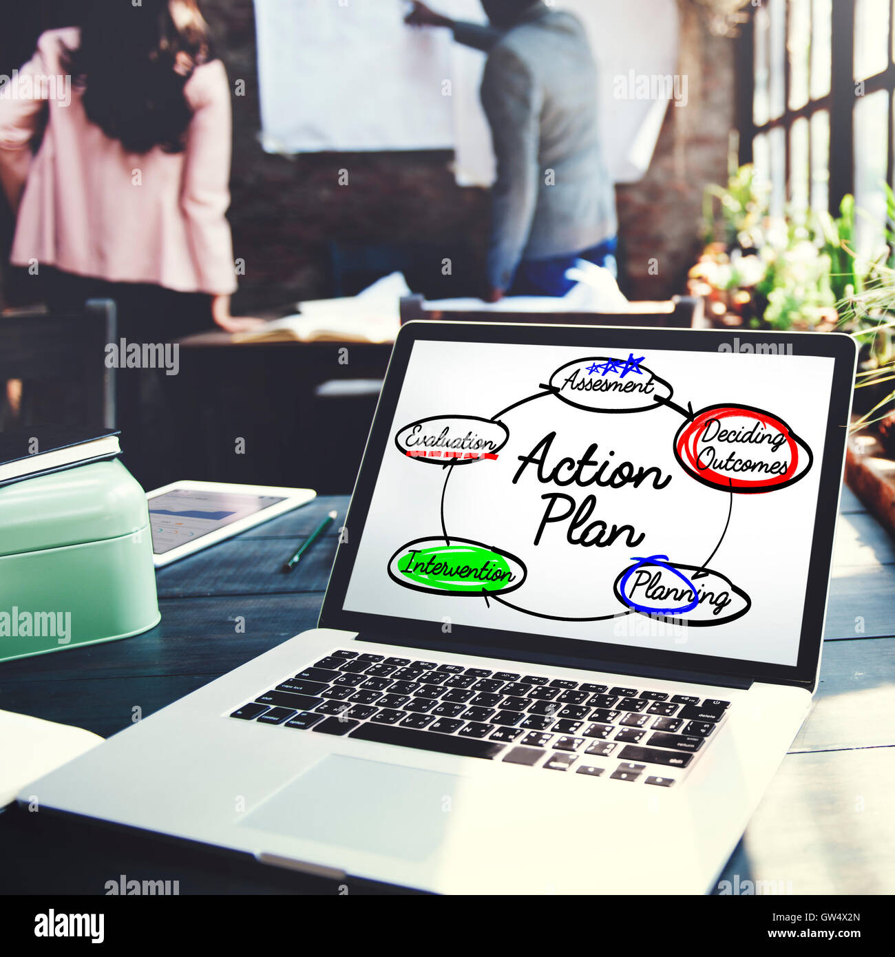 Action Plan Workflow Process Diagram Concept Stock Photo - Alamy