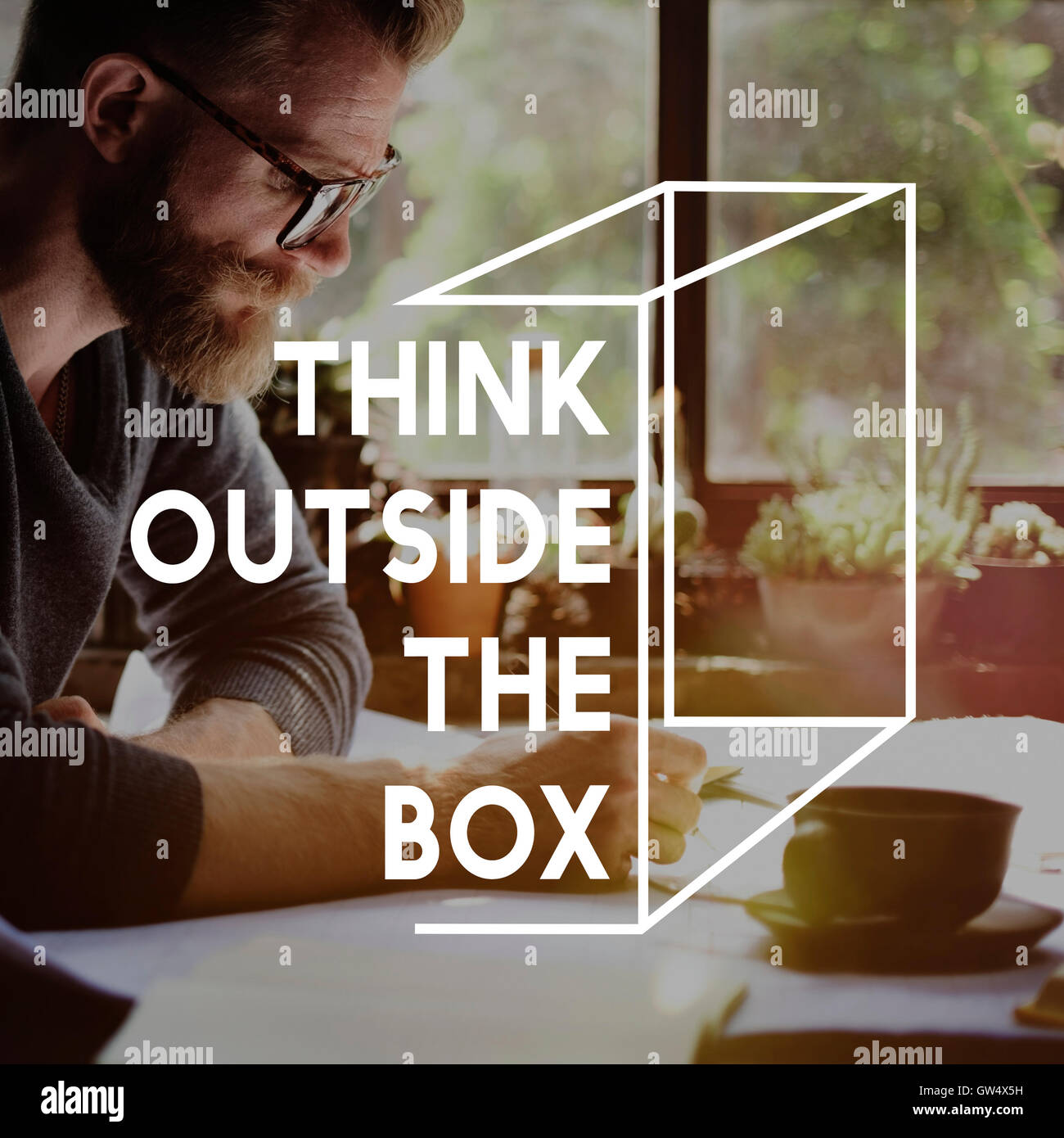 Thinking Out Of The Box Concept Stock Photo - Alamy