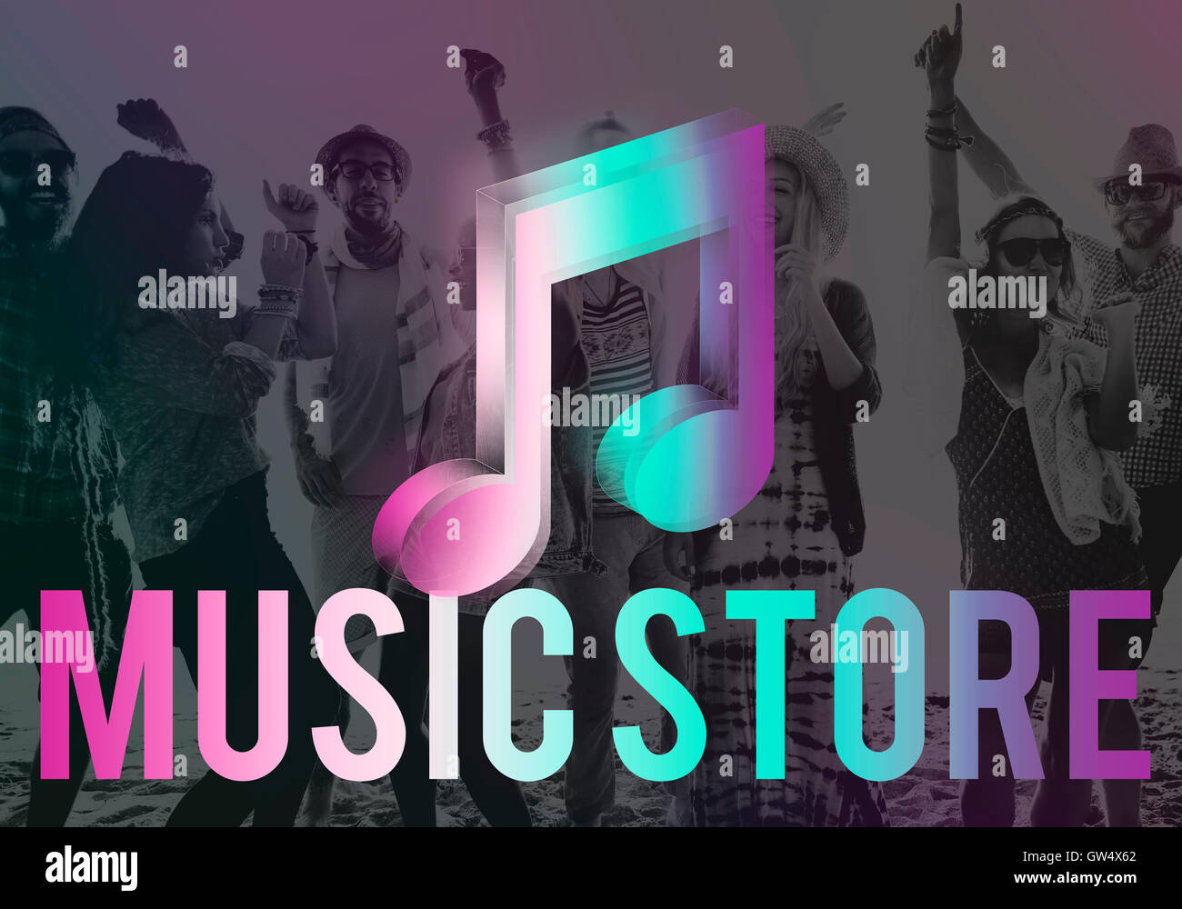 Audio Store Music Note Icon Graphic Concept Stock Photo - Alamy