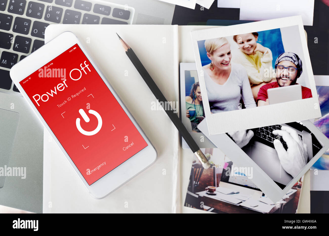 Power Off Touchscreen Display Concept Stock Photo - Alamy