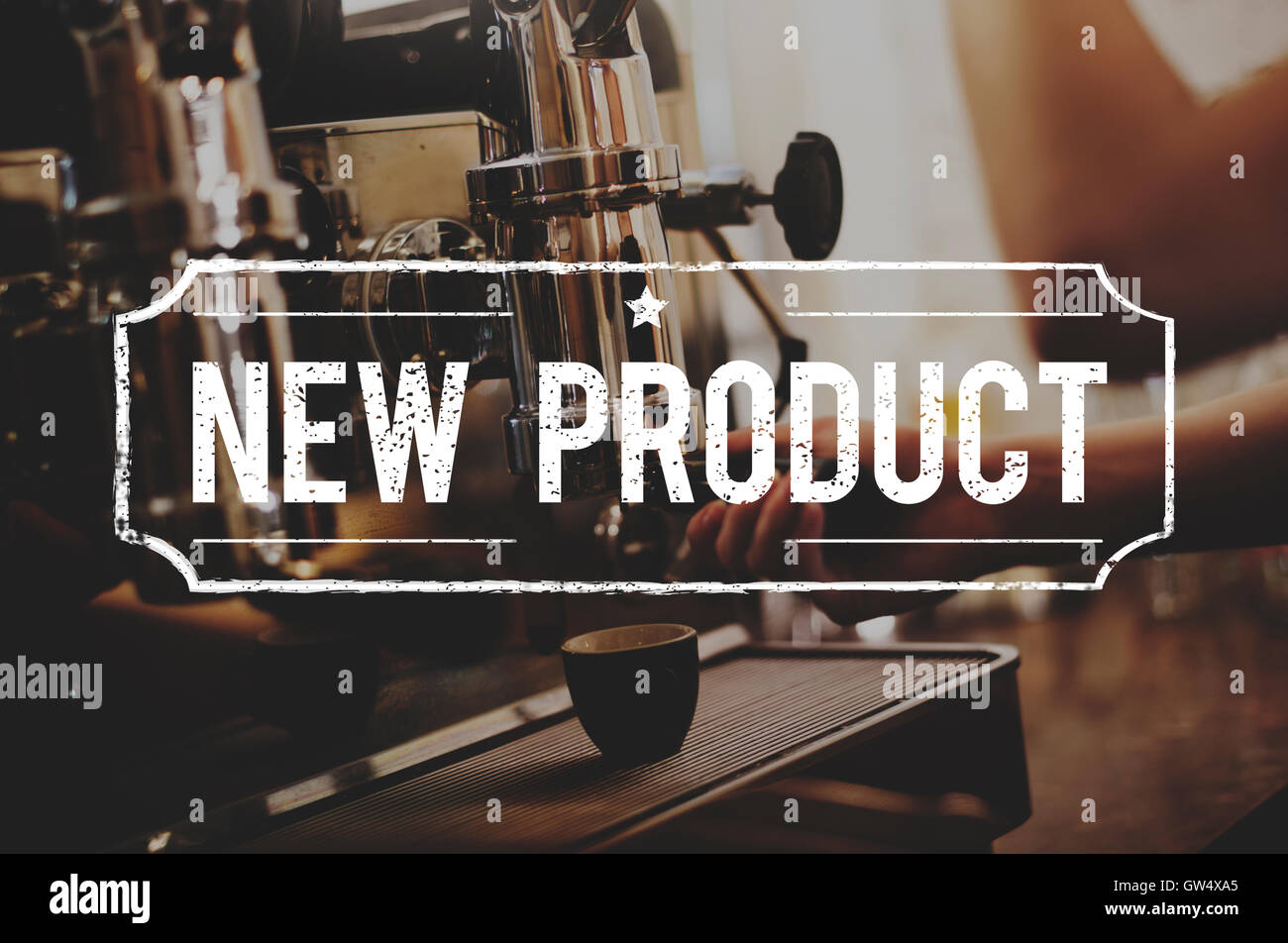 New Product Promotion Sign Concept Stock Photo - Alamy