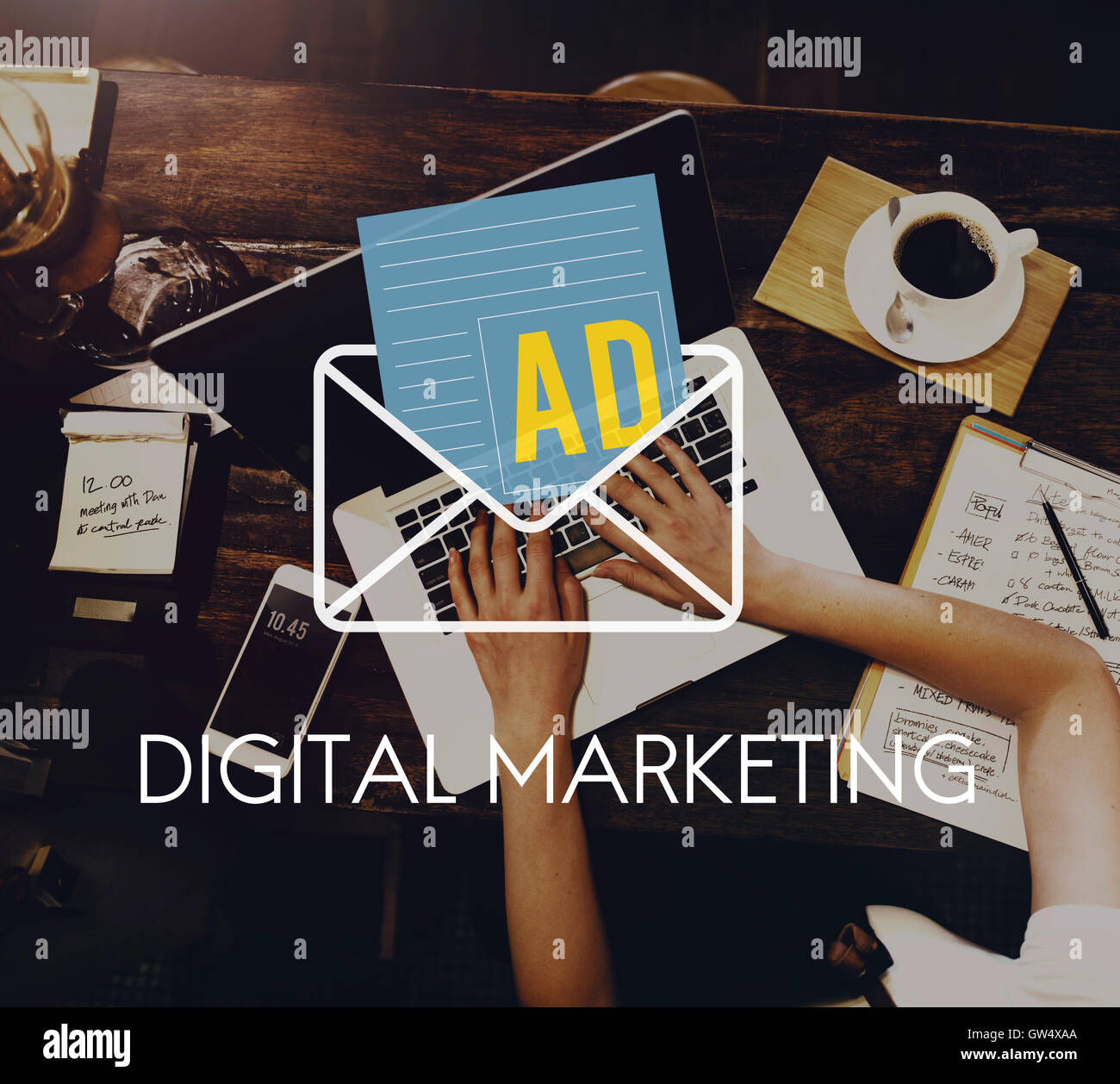 Advertisement Social Media Internet Letter Concept Stock Photo - Alamy