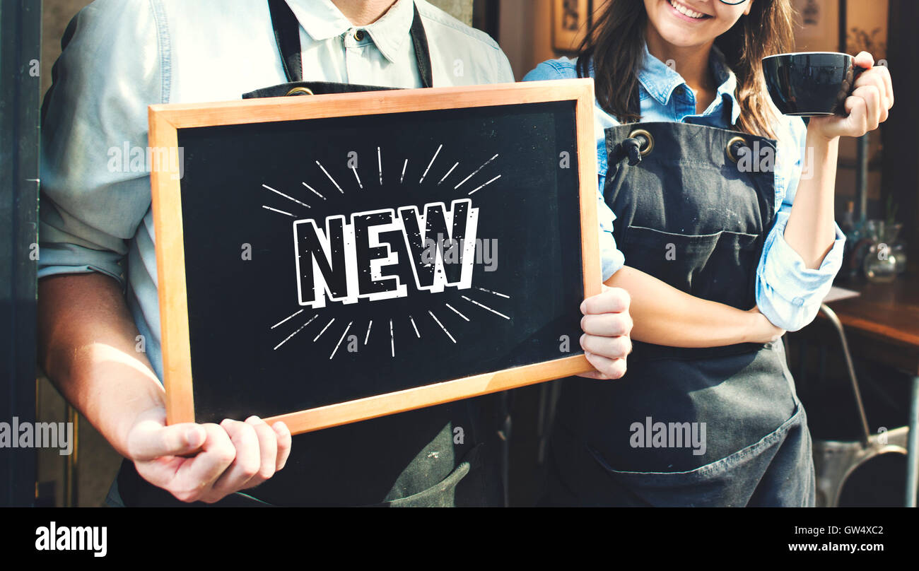 New Sign Advertisement Promotion Concept Stock Photo - Alamy