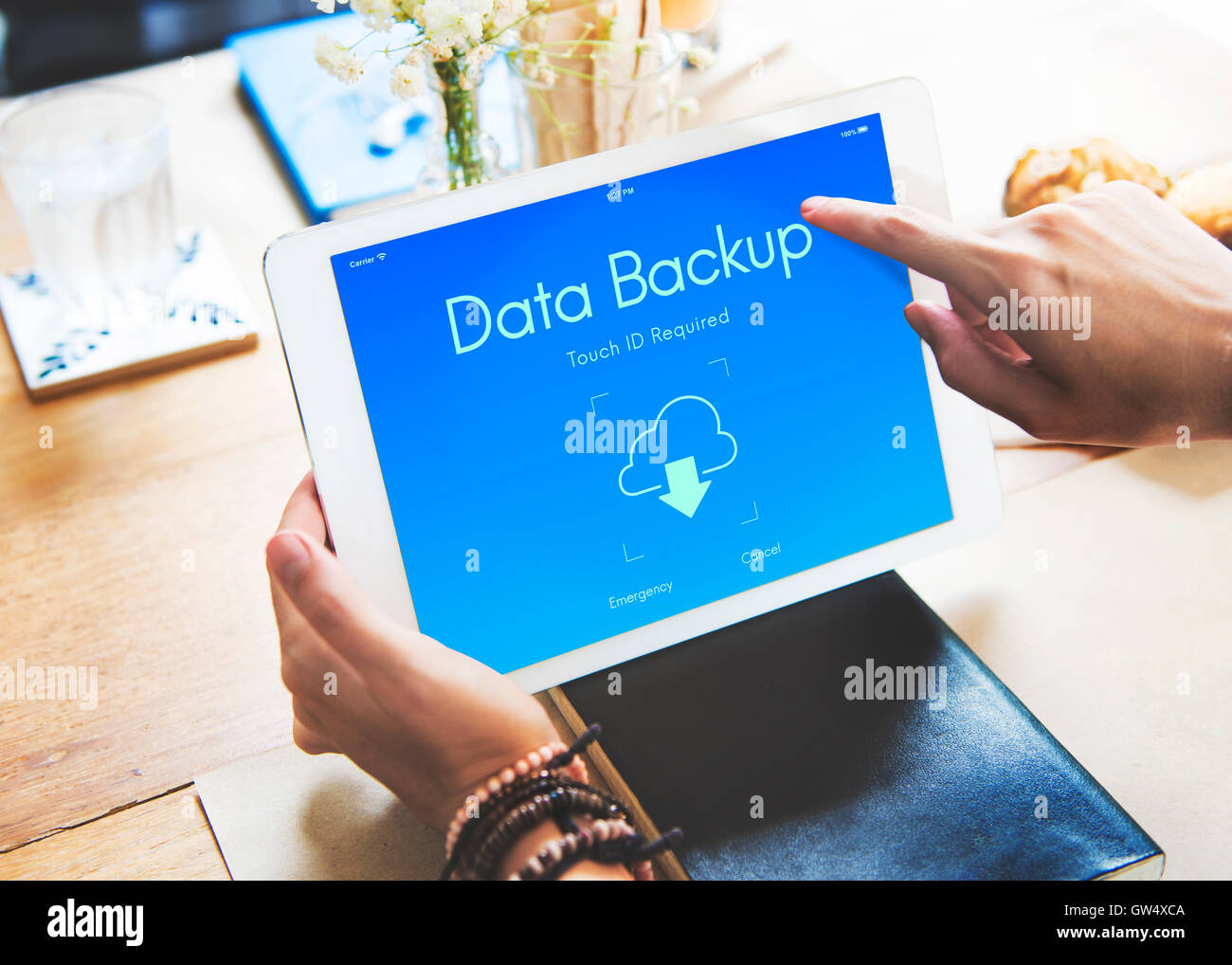 Online Backup Cloud Storage Data Concept Stock Photo - Alamy