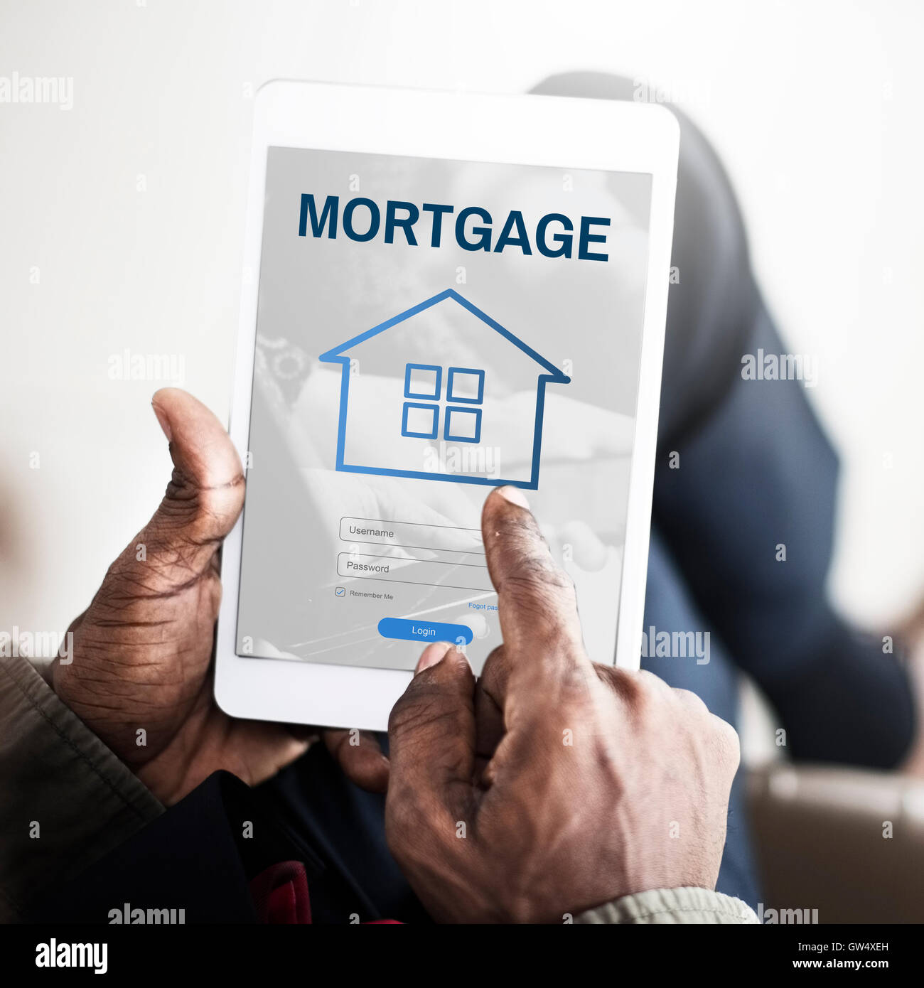 Mortgage Property Login Page Web Graphic Concept Stock Photo - Alamy