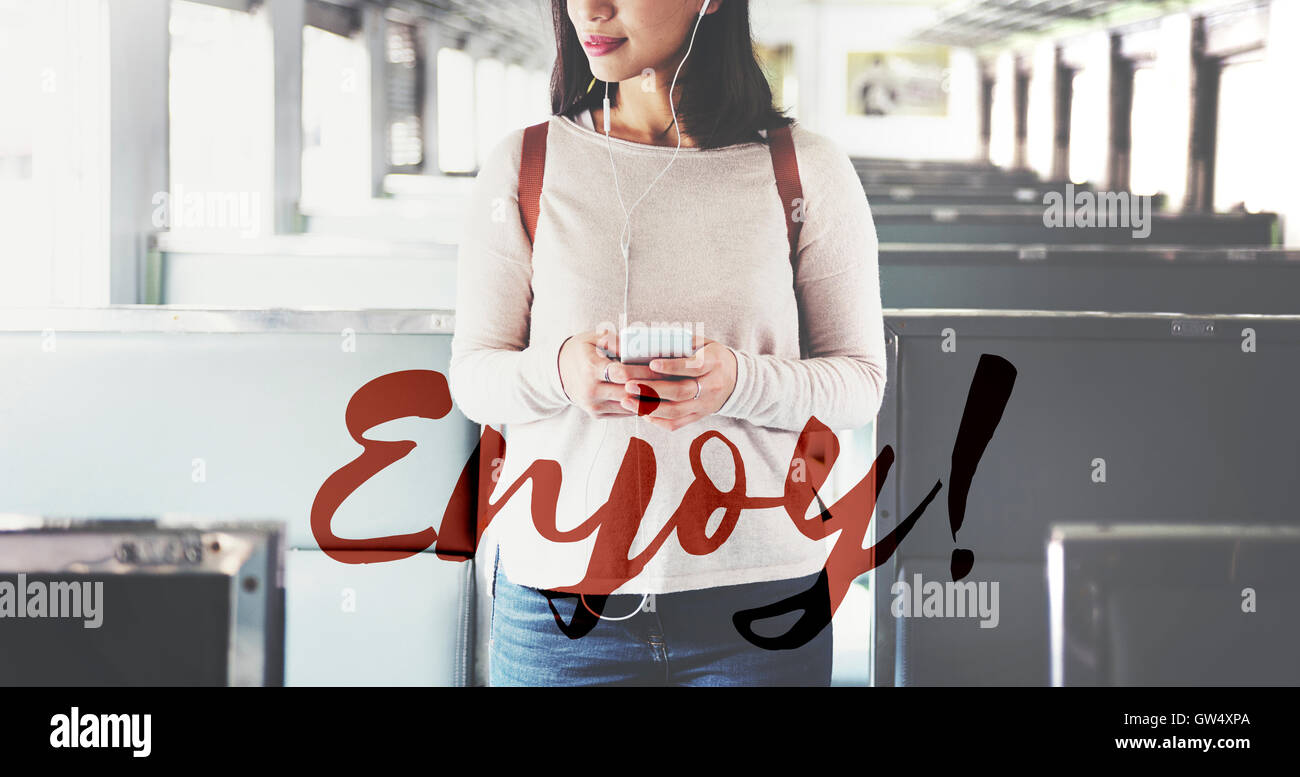 Enjoy every moment life happiness hi-res stock photography and images ...