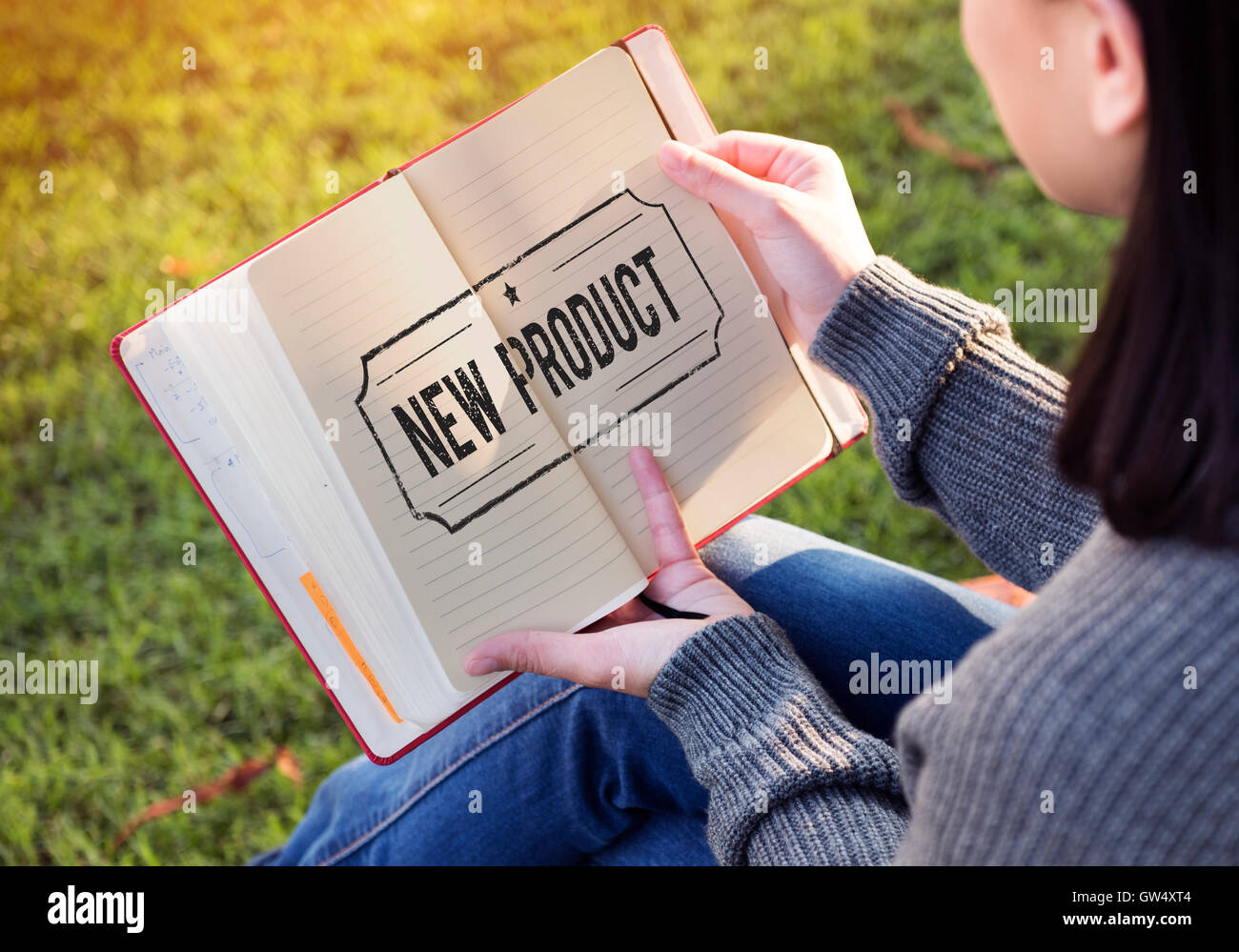 New Product Promotion Sign Concept Stock Photo - Alamy
