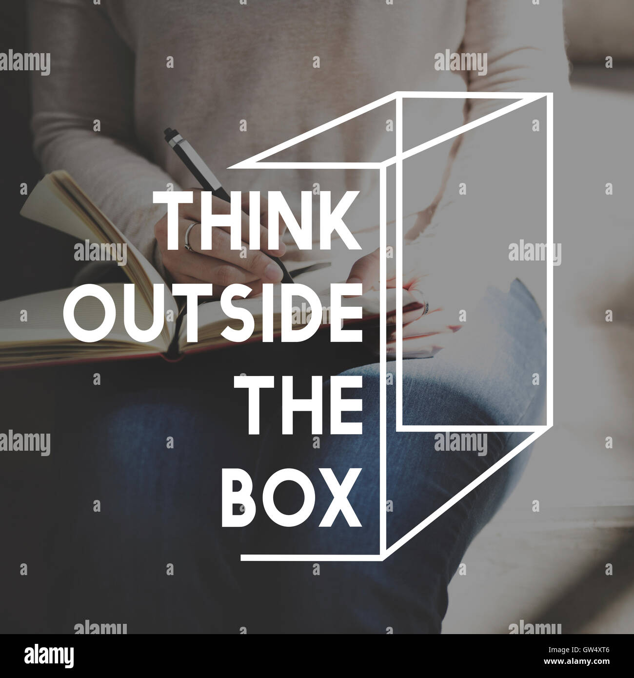 Thinking Out Of The Box Concept Stock Photo - Alamy
