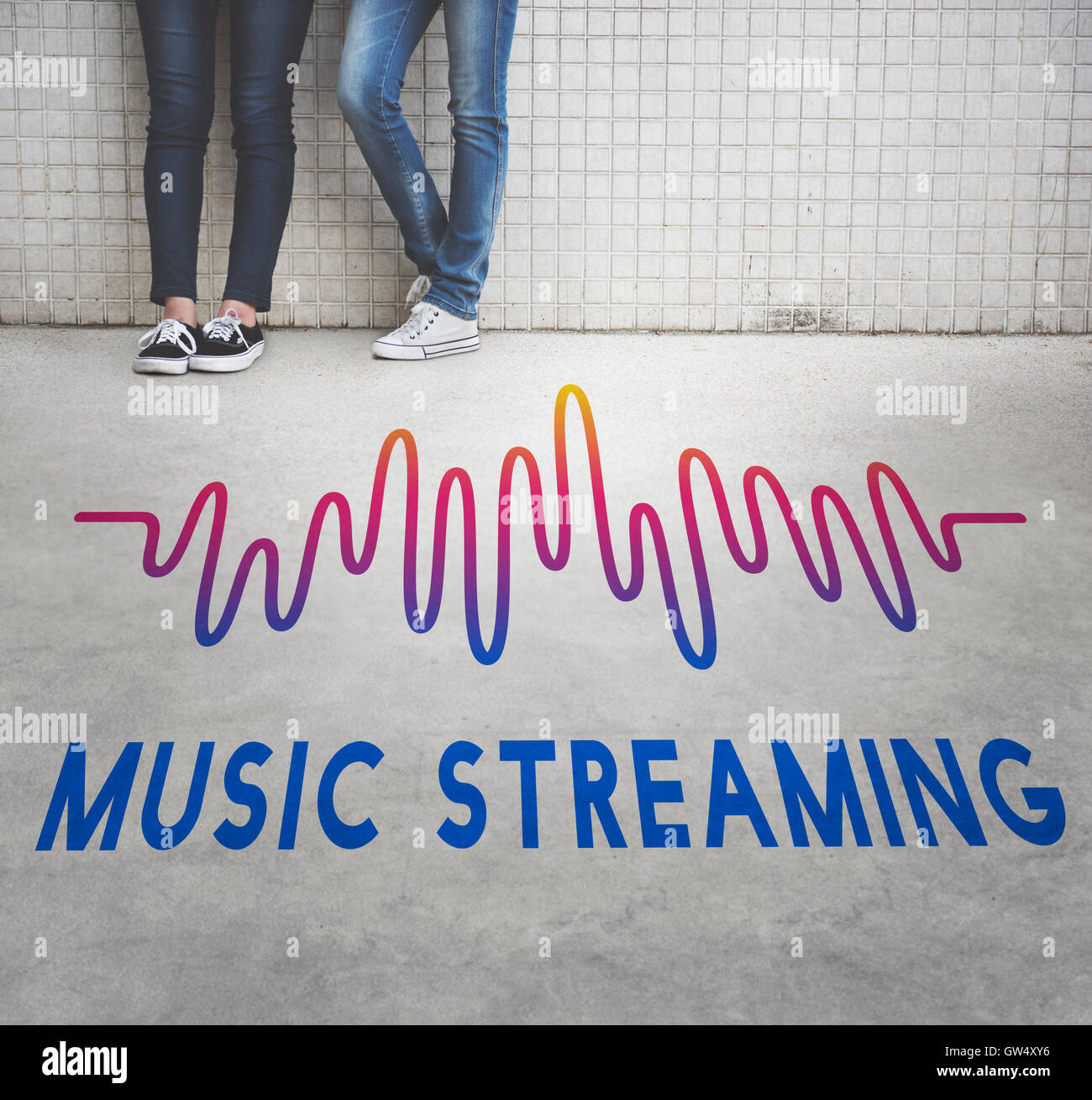 Online Music Audio Music Streaming Wave Graphic Concept Stock Photo - Alamy