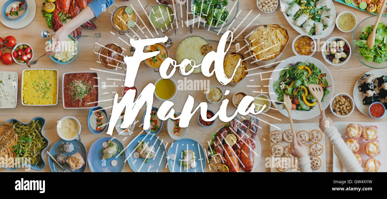 Food Mania Foodie Food Lover Gourmet Cuisine Tasty Delicious Concept ...