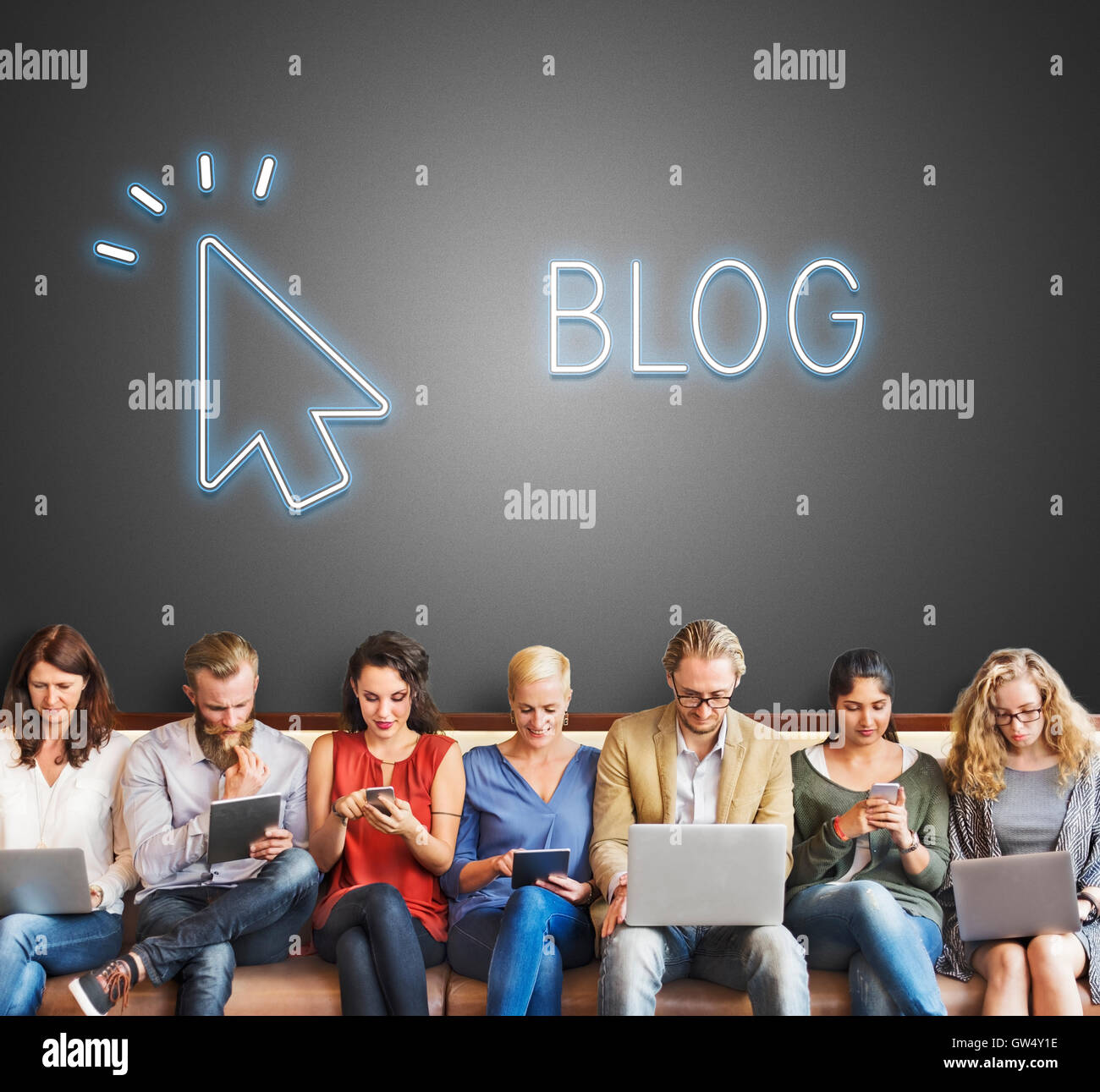 Digital Internet Connection Icon Mouse Pointer Concept Stock Photo - Alamy