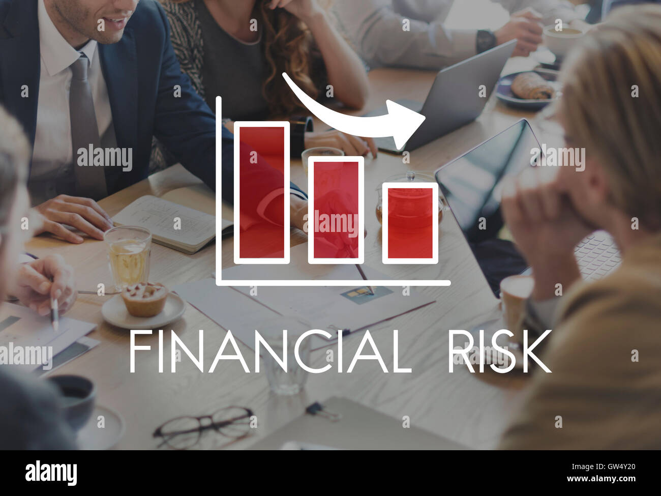 Recession Decrease Business Barchart Concept Stock Photo - Alamy