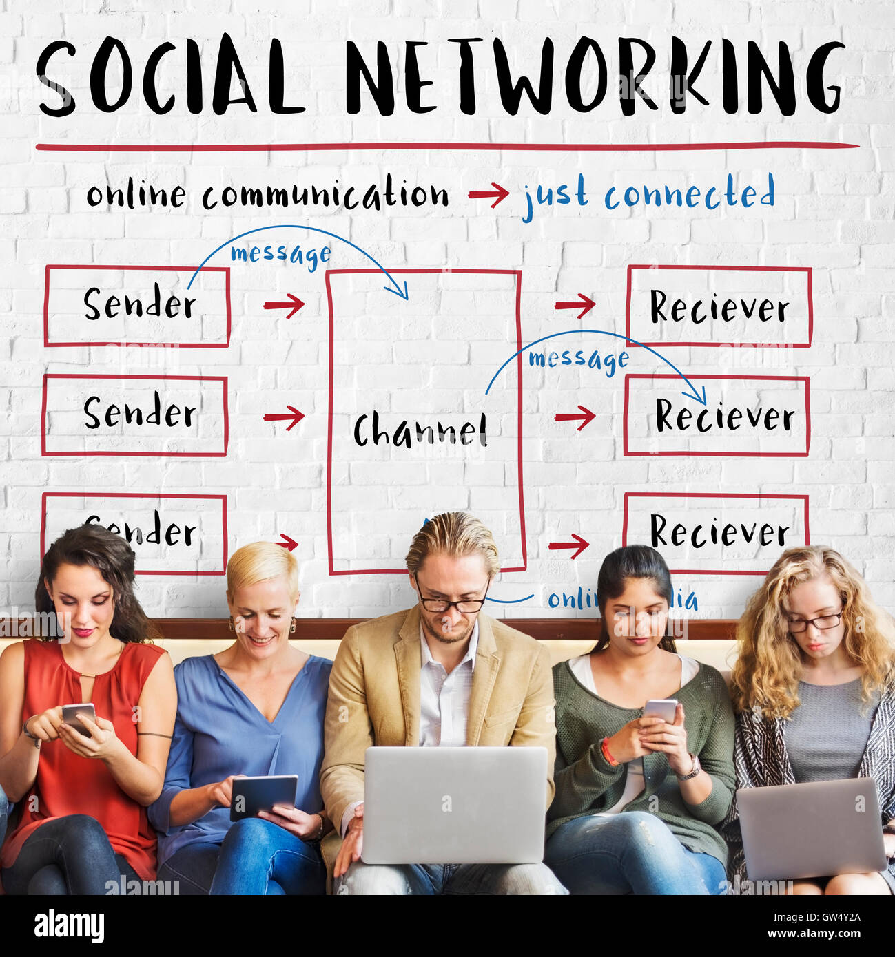 Social Networking Channel Diagram Graphic Concept Stock Photo - Alamy