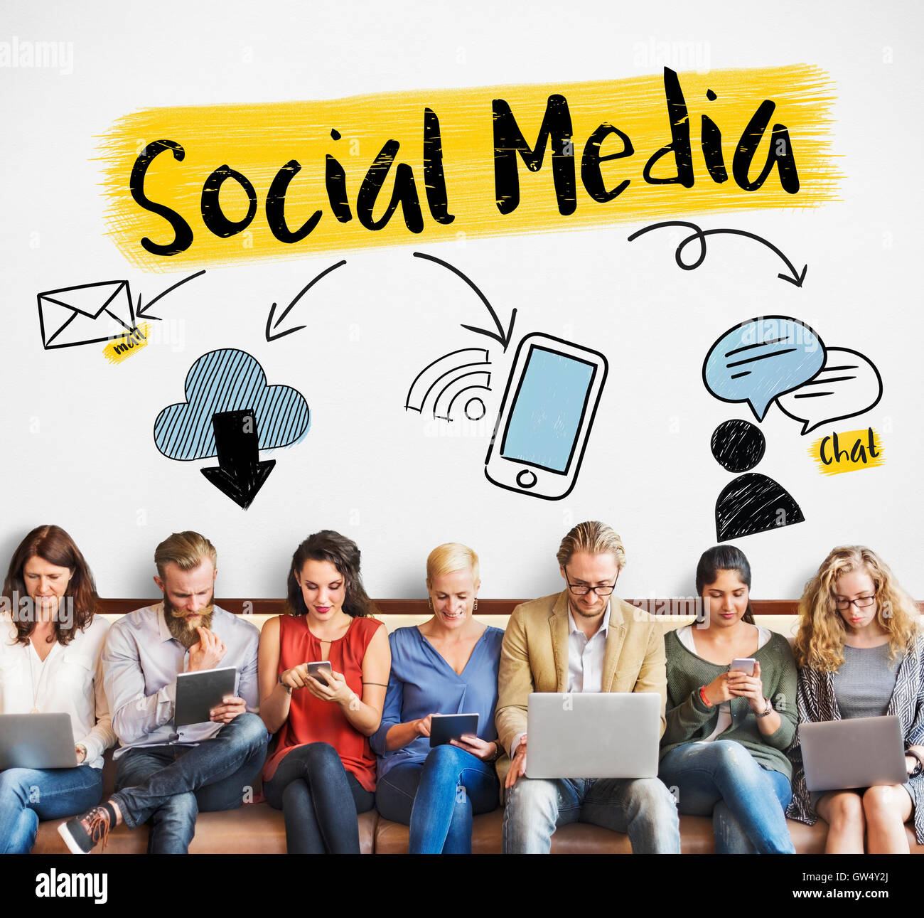 Social Media Networking Communication Connection Concept Stock Photo ...
