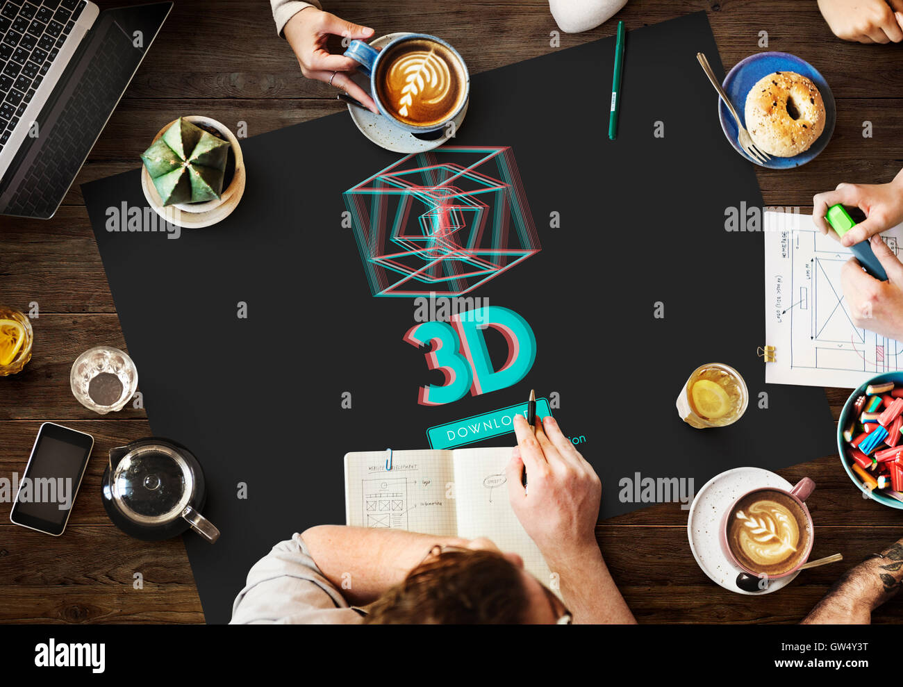 3D Three Dimensional Futuristic Display Modern Concept Stock Photo - Alamy