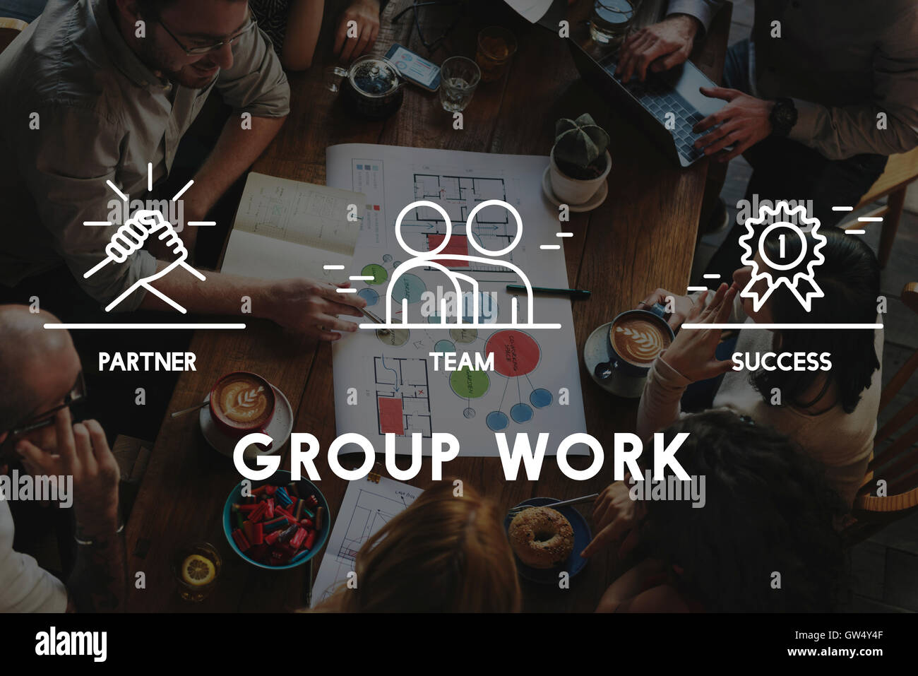 Group Team Work Organization Concept Stock Photo - Alamy