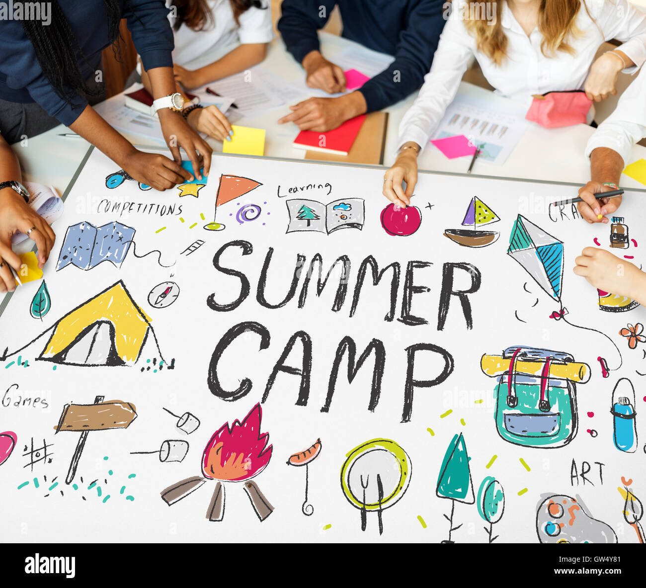 Summer Camp Adventure Exploration Enjoyment Concept Stock Photo - Alamy