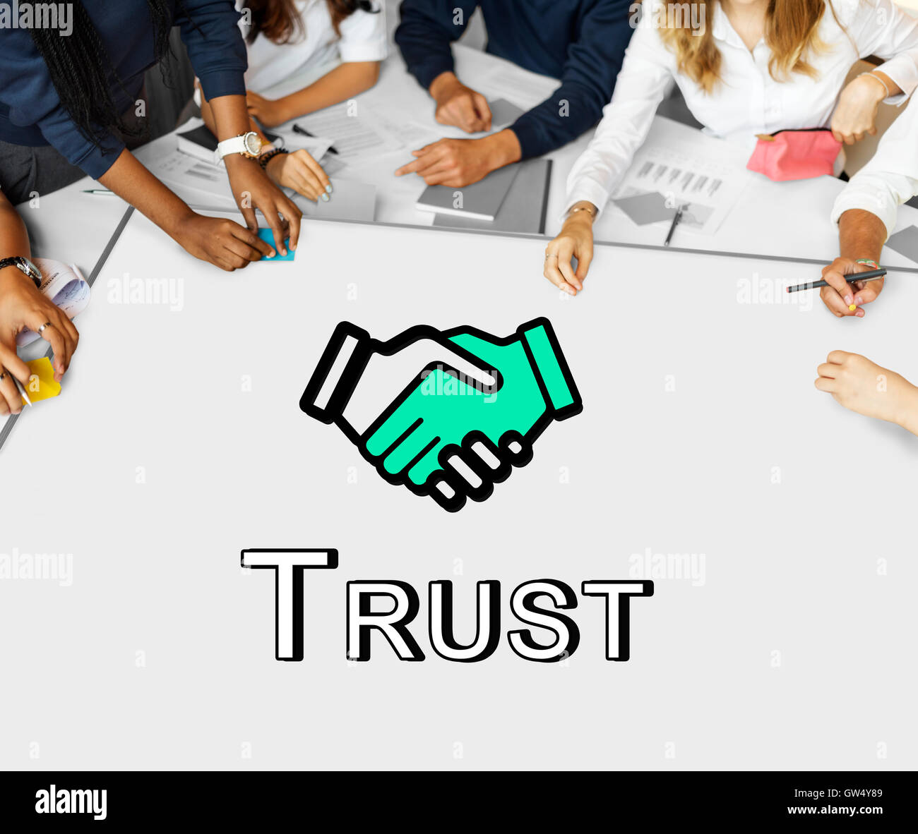 Trust Handshake Partnership Coooperation Graphic Concept Stock Photo ...