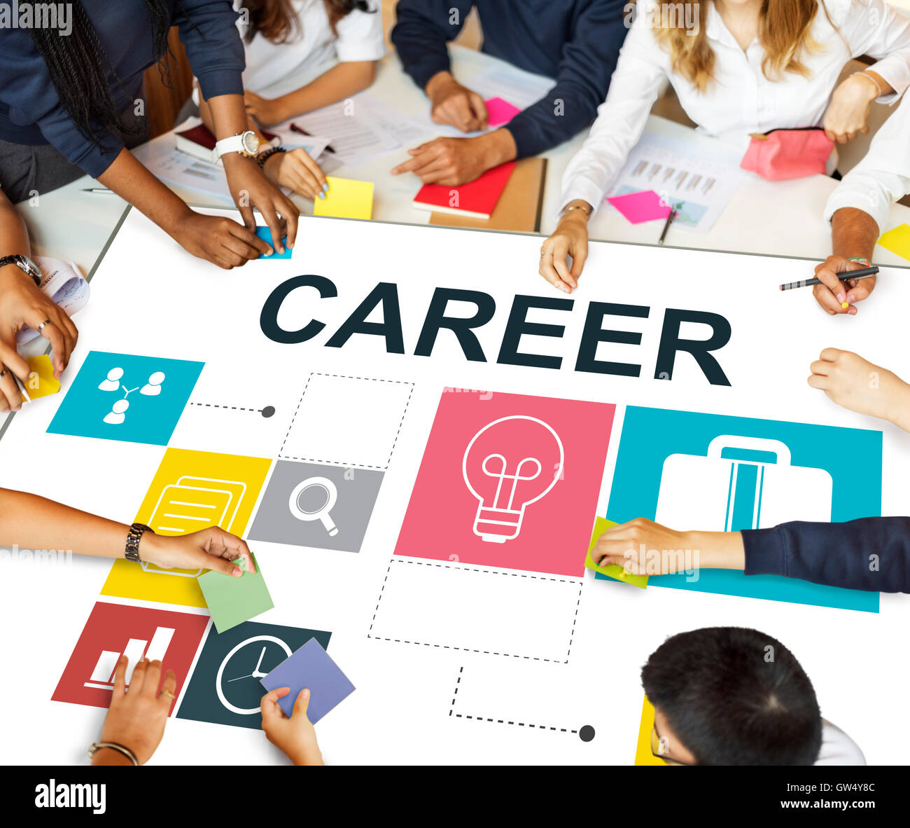 Career Business Chart Bulb Graphic Concept Stock Photo - Alamy