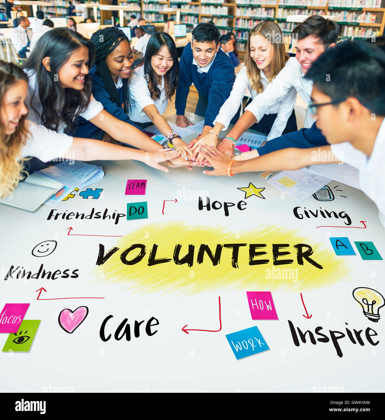 Volunteer Help Donation Hope Kindness Concept Stock Photo - Alamy