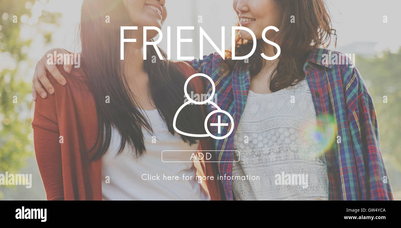 Add Friends Social Media Graphic Concept Stock Photo - Alamy