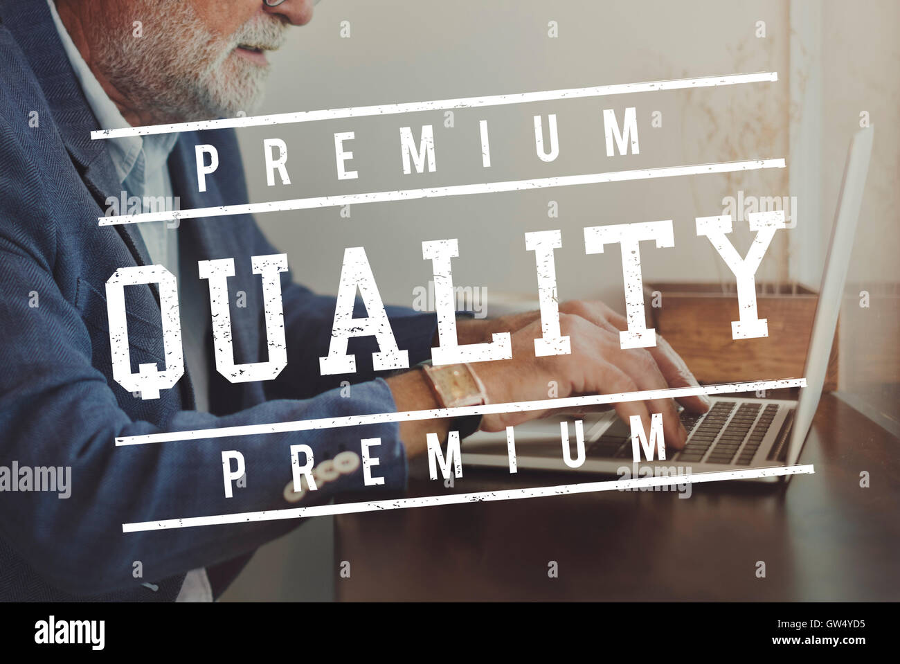 Premium Quality Standard Value Worth Graphic Concept Stock Photo - Alamy