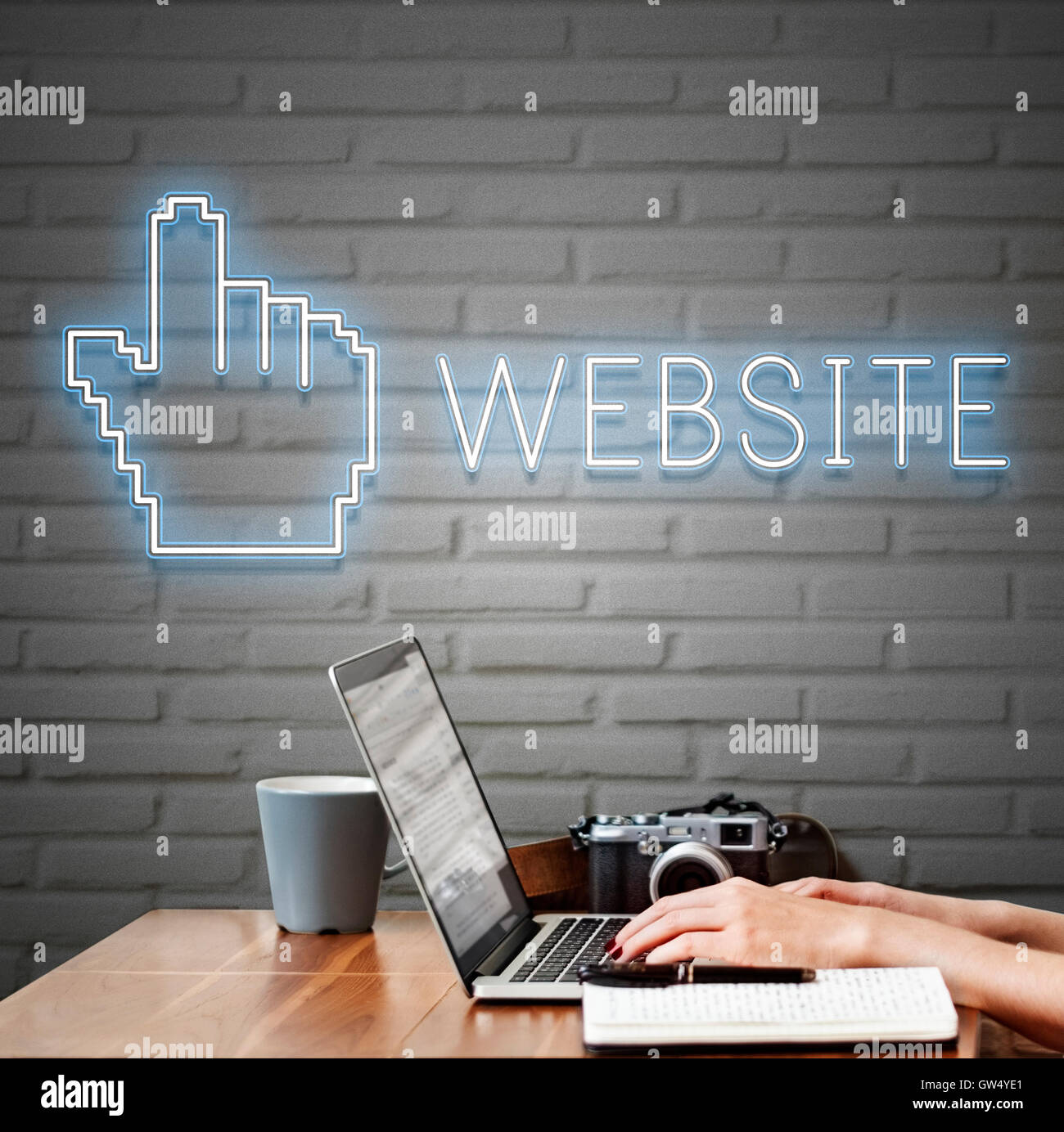 Website Mouse Cursor Click Pixel Concept Stock Photo - Alamy