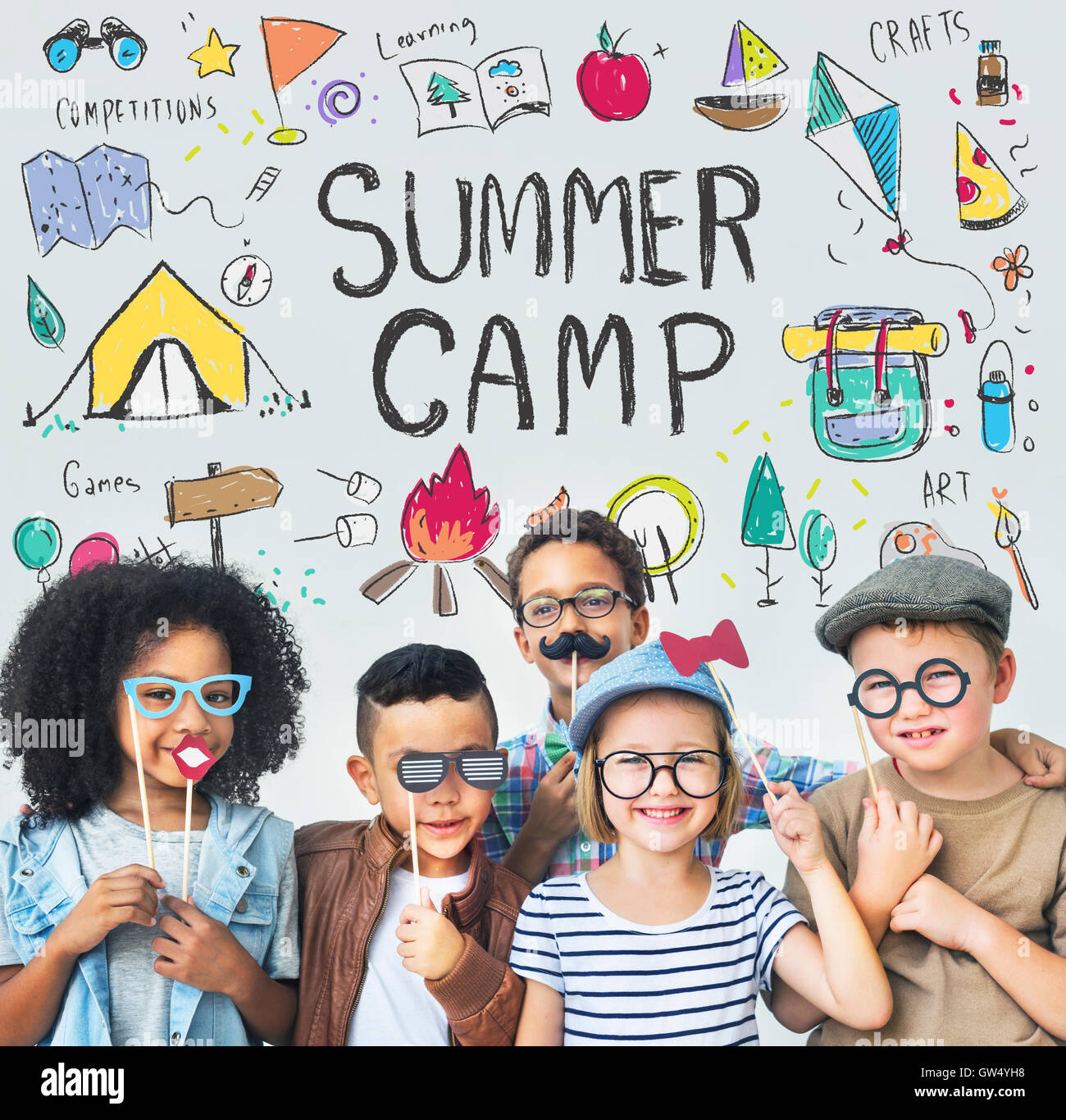 Summer Kids Camp Adventure Explore Concept Stock Photo - Alamy