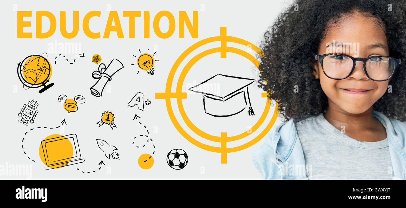 Education Word Hat Computer Learning Graphic Concept Stock Photo - Alamy