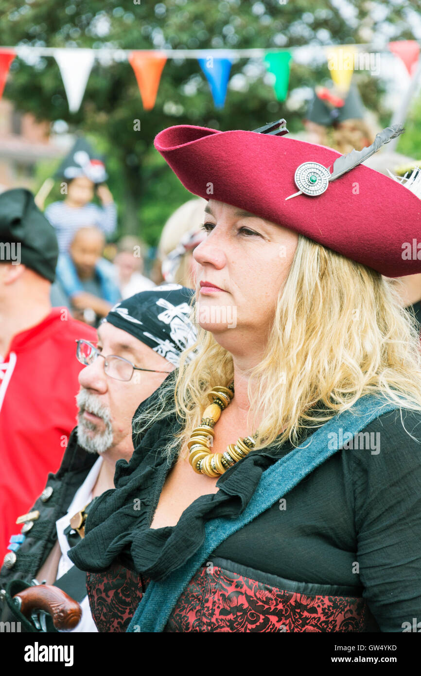 Jolly Roger flying over Liverpool Liverpool Pirate festival Stock Photo ...