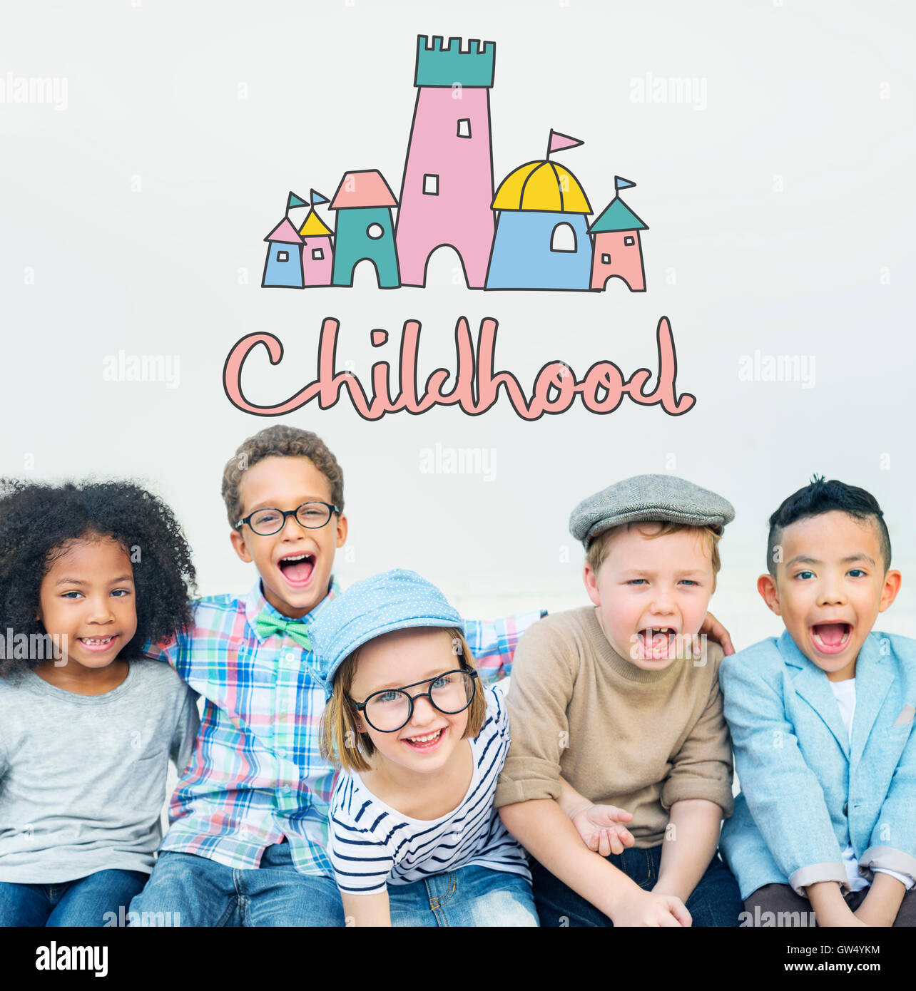 Childhood Children Palace Castle Graphic Concept Stock Photo - Alamy