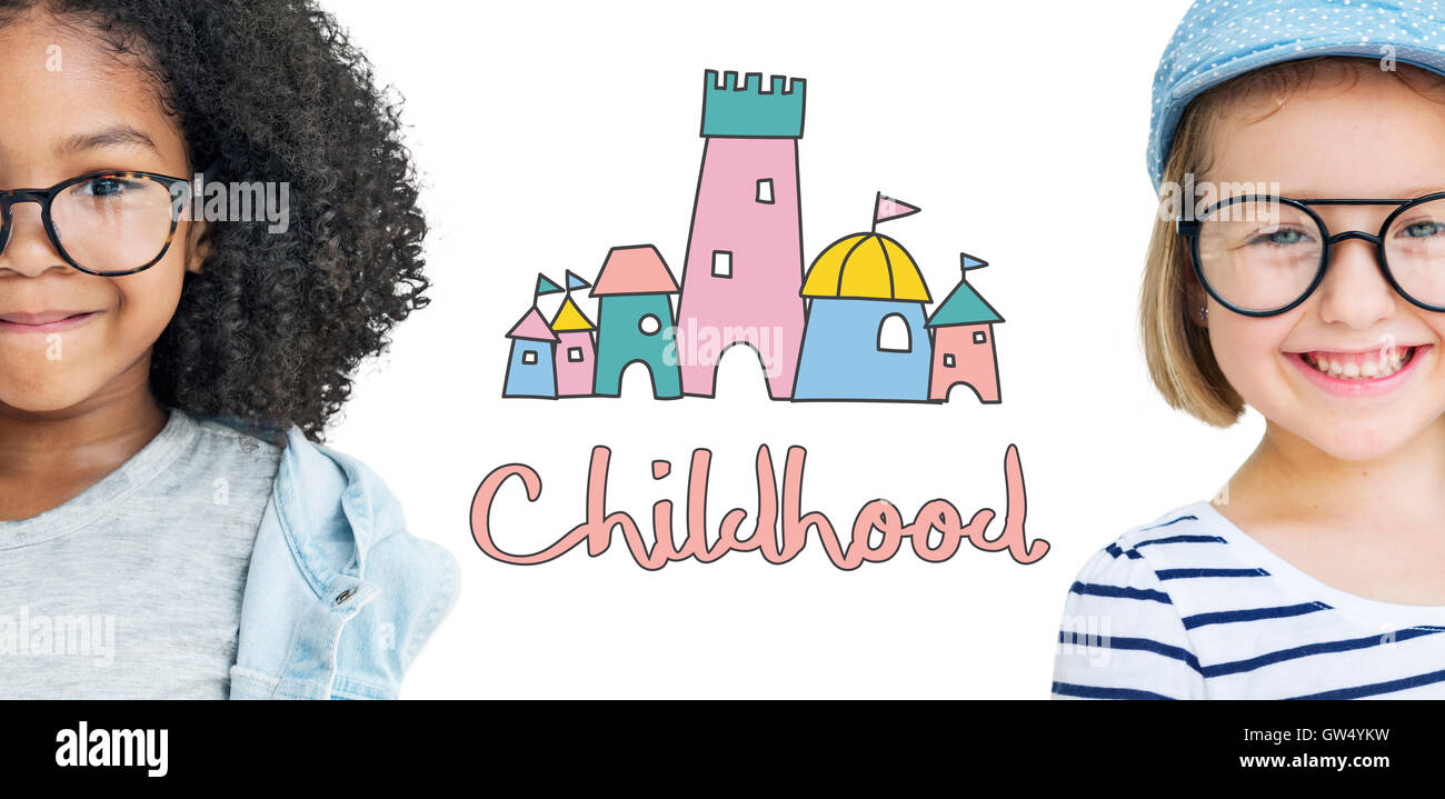 Childhood Children Palace Castle Graphic Concept Stock Photo - Alamy