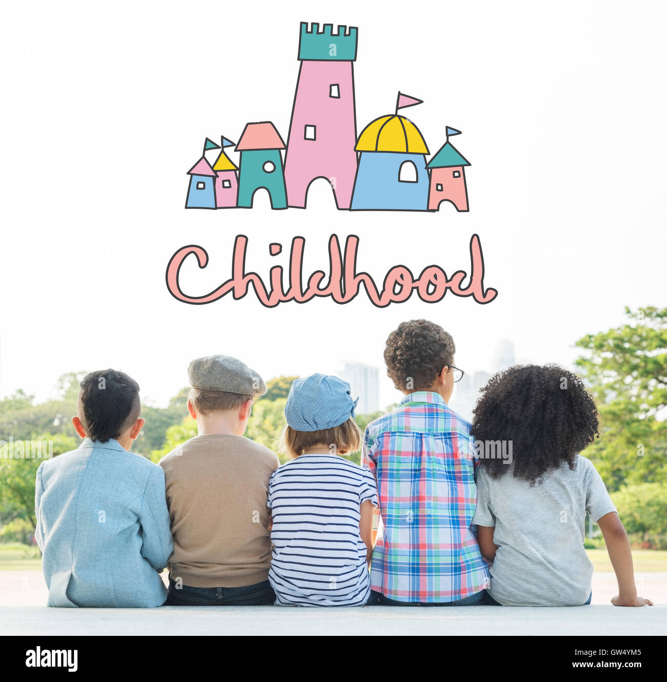 Childhood Children Palace Castle Graphic Concept Stock Photo - Alamy