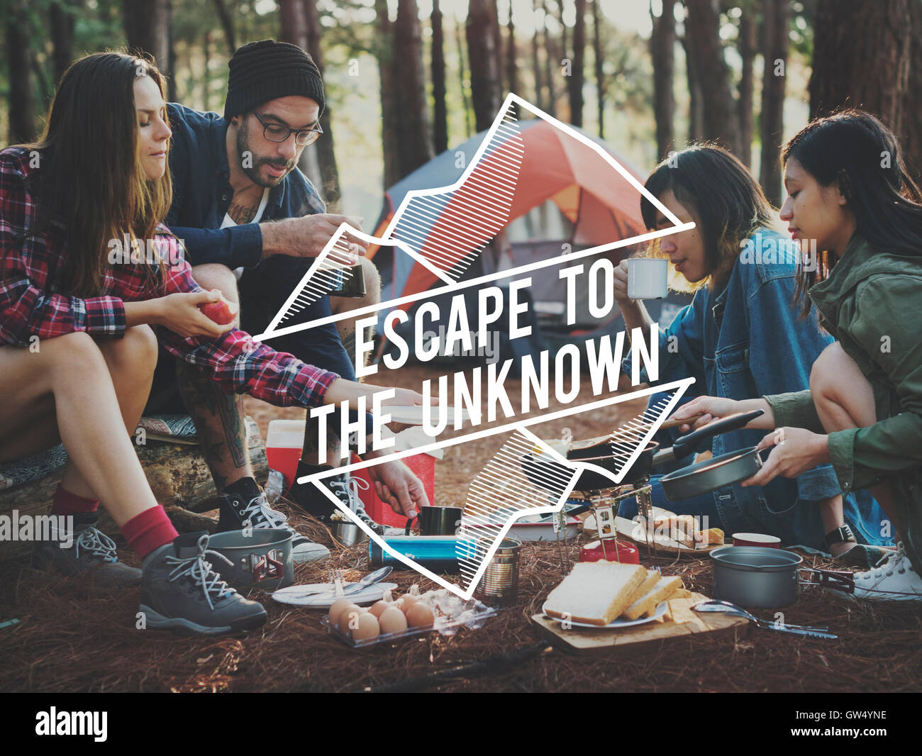 Camping Adventure Trekking Nature Relaxation Concept Stock Photo - Alamy
