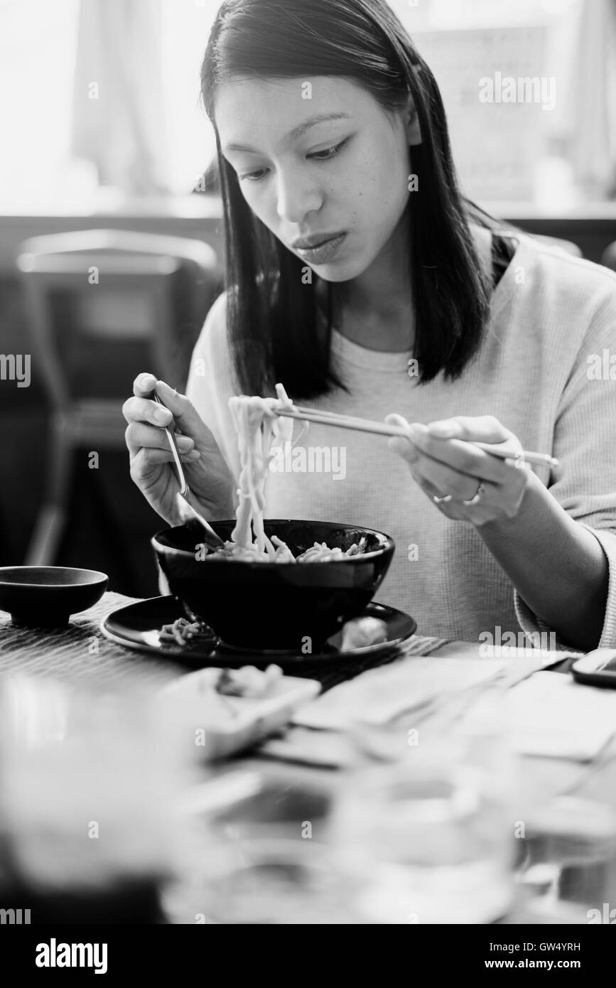 Cafe Calm Casual Cheerful Chilling Girl Style Concept Stock Photo - Alamy